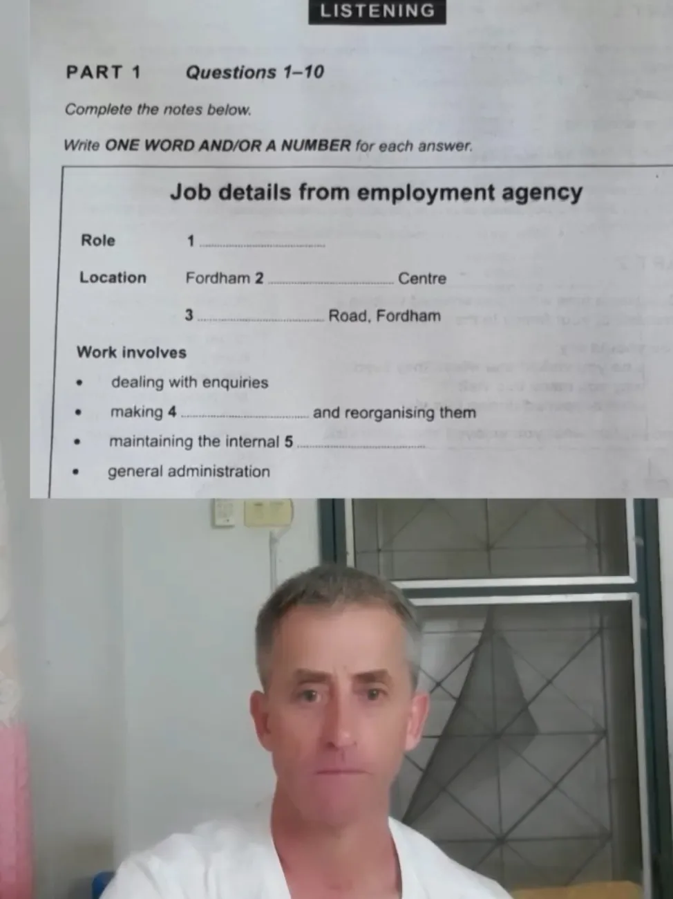 IELTS Listening part 1 Q 1 - 5 | วิดีโอที่เผยแพร่โดย IELTS Martin | Lemon8