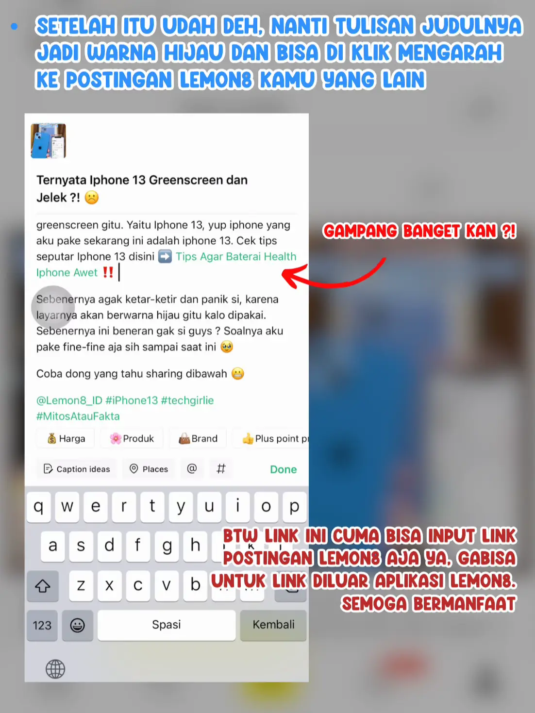Tutor Masukin Link di Caption Lemon8 🍋‼️ | Galeri diposting oleh Annshalmirh 🧿 | Lemon8