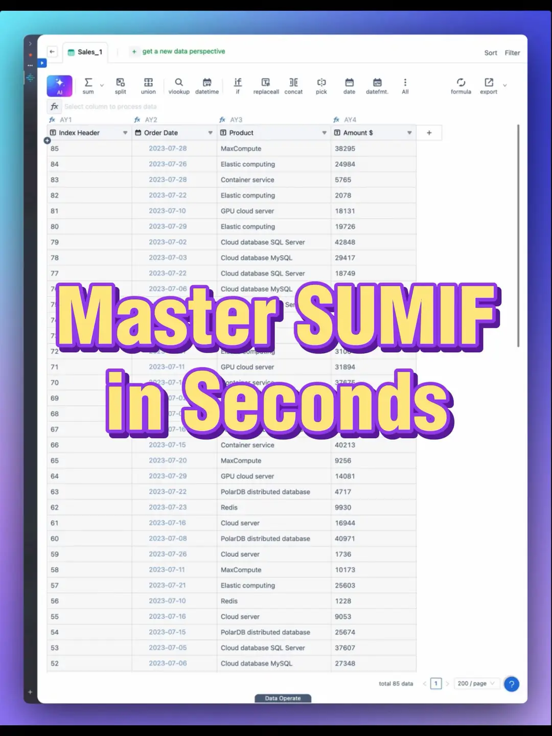 Master Sumif in Seconds | วิดีโอที่เผยแพร่โดย TableDI | Lemon8