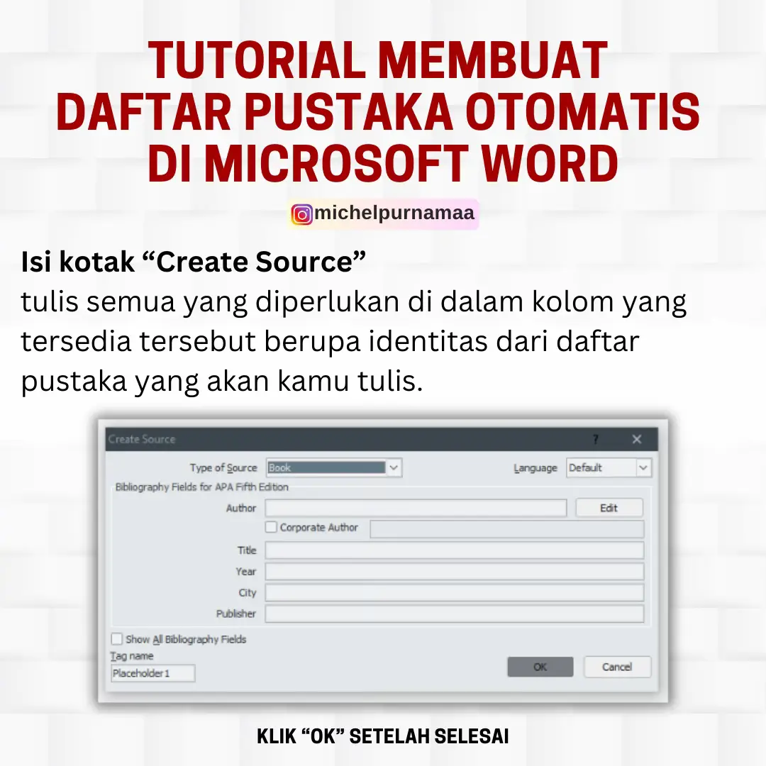 Tutorial membuat daftar pustaka otomatis di word | Galeri diposting oleh Michel Purnama | Lemon8