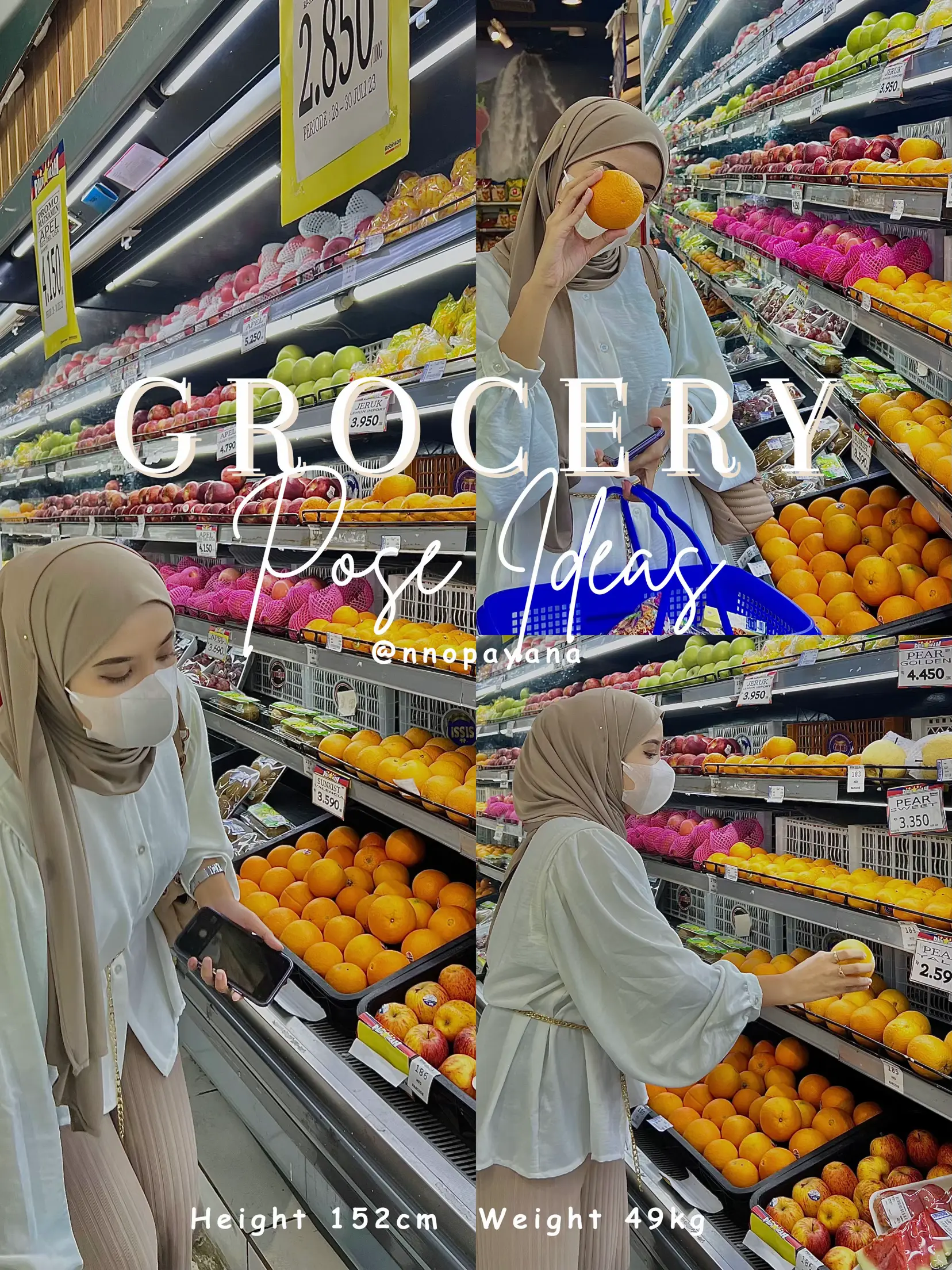 Grocery Shopping Pose Ideas🛒 | Galeri diposting oleh Nnopayana | Lemon8