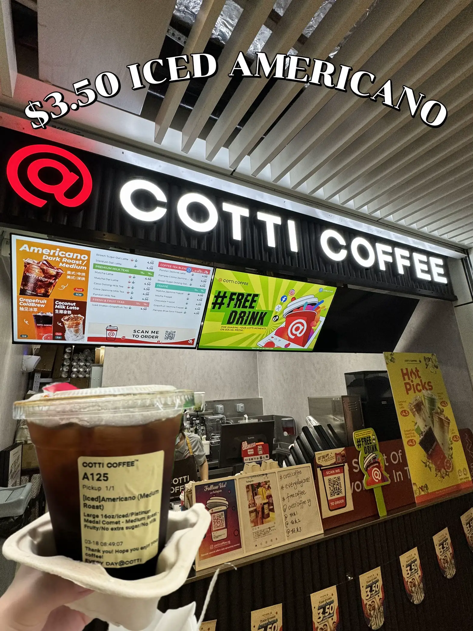 COTTI COFFEE: Super cheap coffee at Bugis MRT ☕️🏃🏻‍♀️ | Gallery posted ...