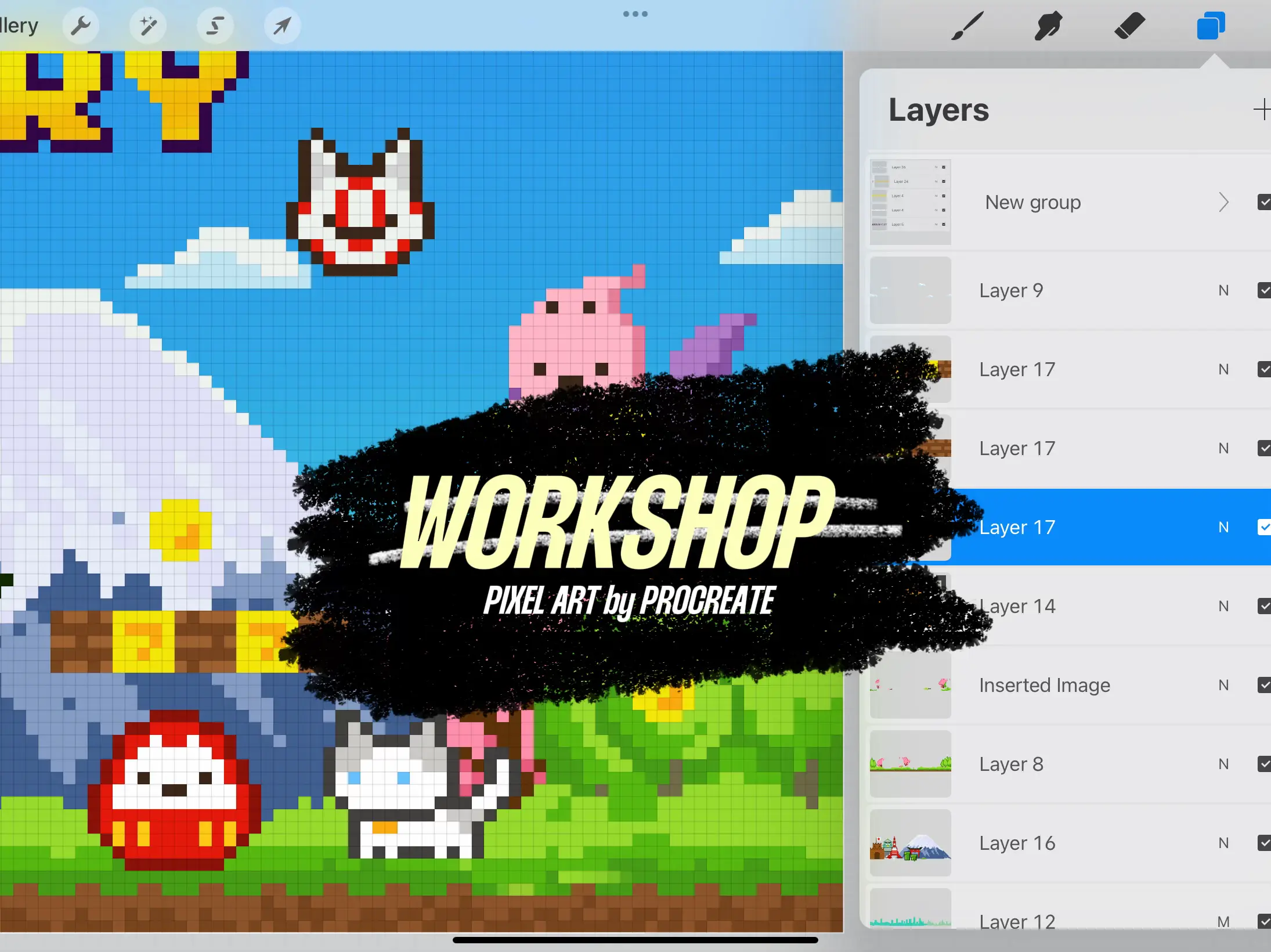 สร้างภาพแบบ pixel art ด้วยแอพ procreate | แกลเลอรีที่โพสต์โดย ม่อนคิดมาแล้ว | Lemon8