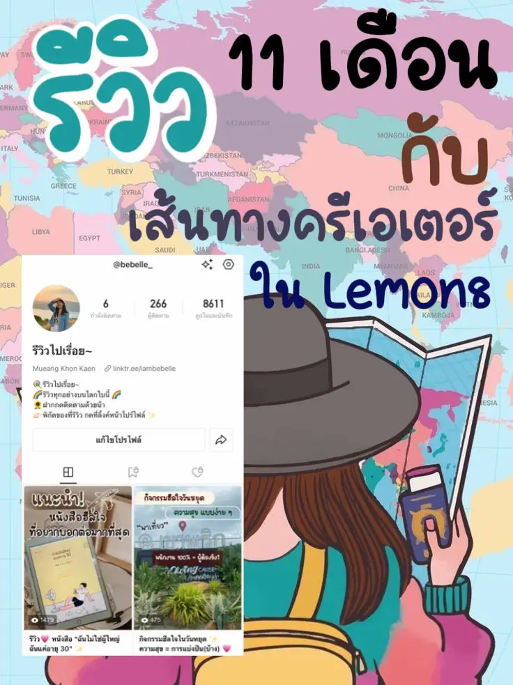 รีวิว💗เส้นทางครีเอเตอร์ในแอพ lemon8 🍋 สานฝันคนชอบเขียน ️ | แกลเลอรีที่โพสต์โดย Bell.typ🌻 | Lemon8