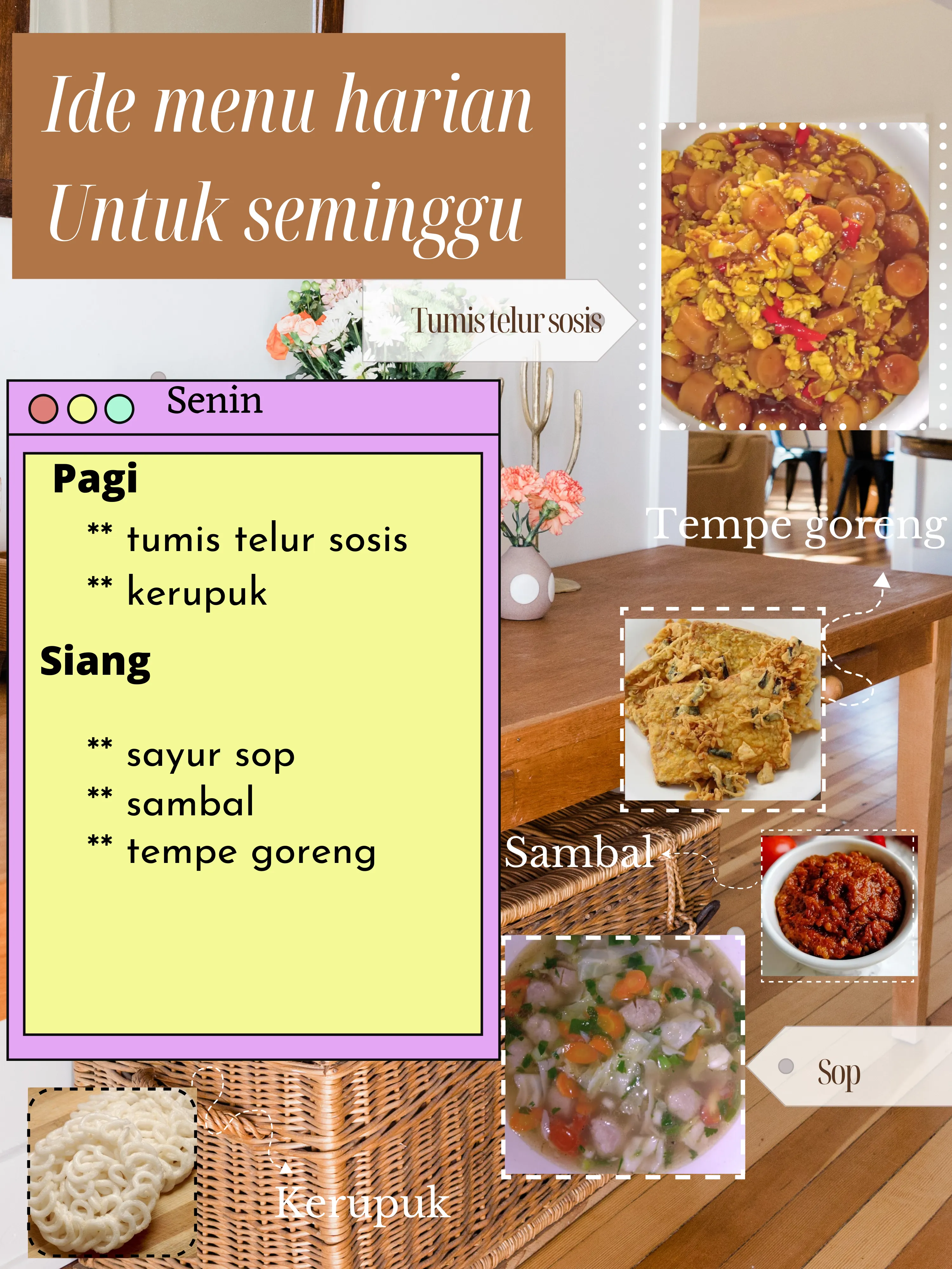 INSPIRASI MENU HARIAN UNTUK SEMINGGU | Galeri diposting oleh Ernalia Rosita | Lemon8