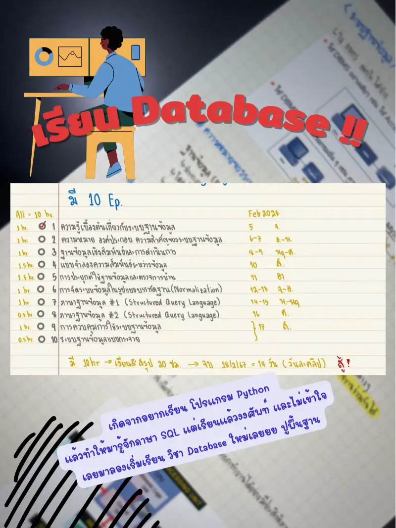 เมื่อฉันอยากเรียนPython เลยมาปูDatabase ก่อนน!! | แกลเลอรีที่โพสต์โดย BuiJaGrow | Lemon8