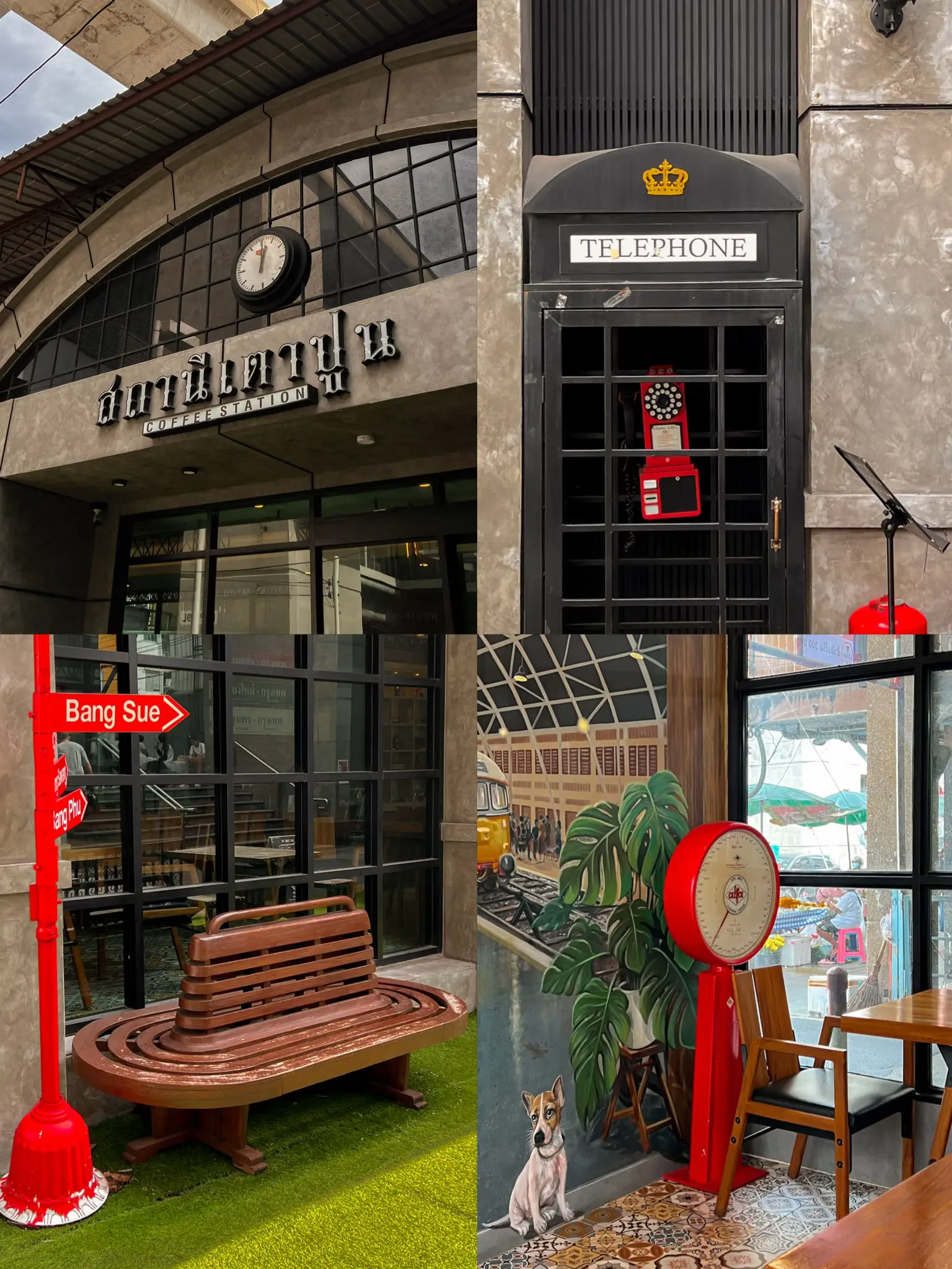 คาเฟ่ธีมสถานีรถไฟสไตล์ยุโรปวินเทจติดรถไฟฟ้า!🚂💨 | แกลเลอรีที่โพสต์โดย Jabchaith | Lemon8