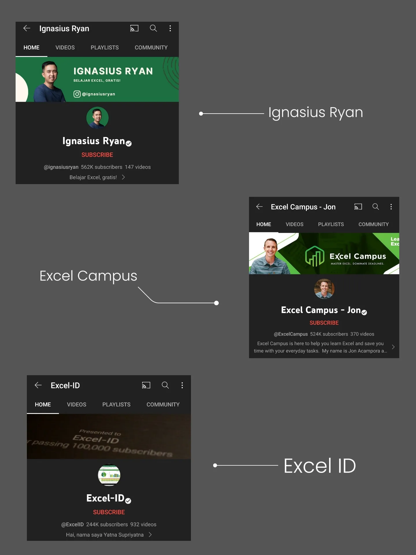 Rekomendasi Youtube Belajar Excel | Galeri diposting oleh Kula | Lemon8