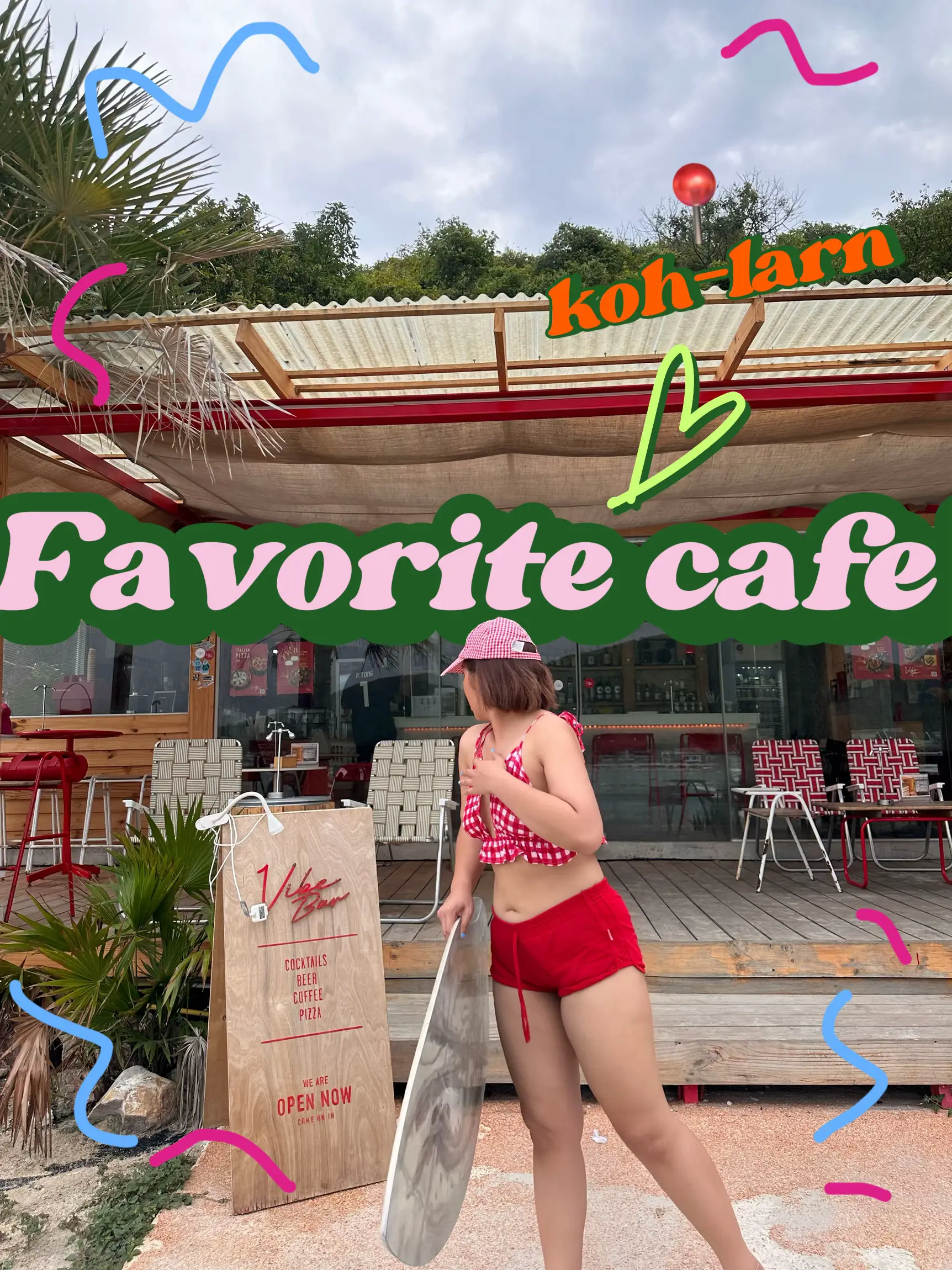 Favorite cafe’. “Vibe bar cafe” @koh larn 🍕🥤 | แกลเลอรีที่โพสต์โดย p | Lemon8