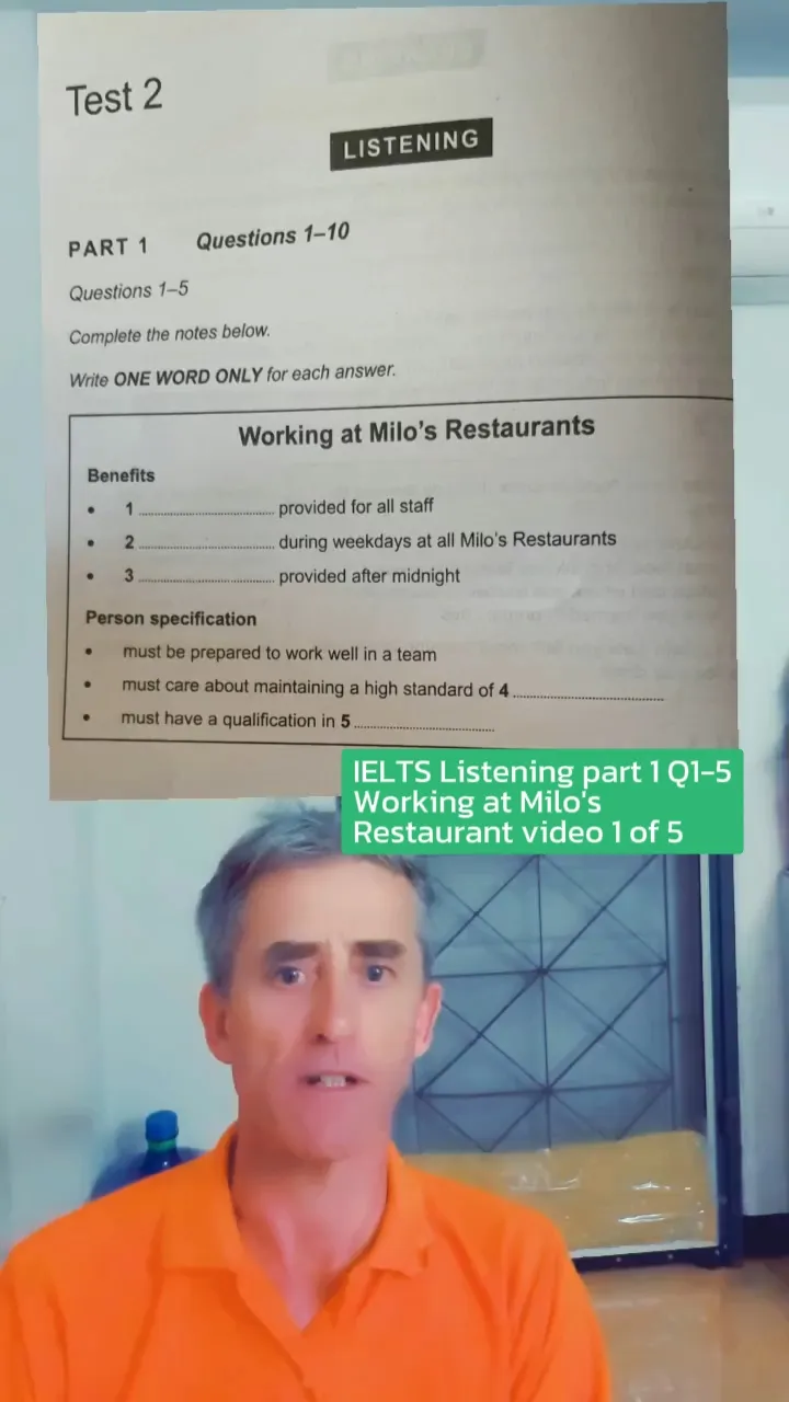 IELTS Listening part 1 Q 1 - 5 video 1 of 5 | Video published by IELTS Martin | Lemon8