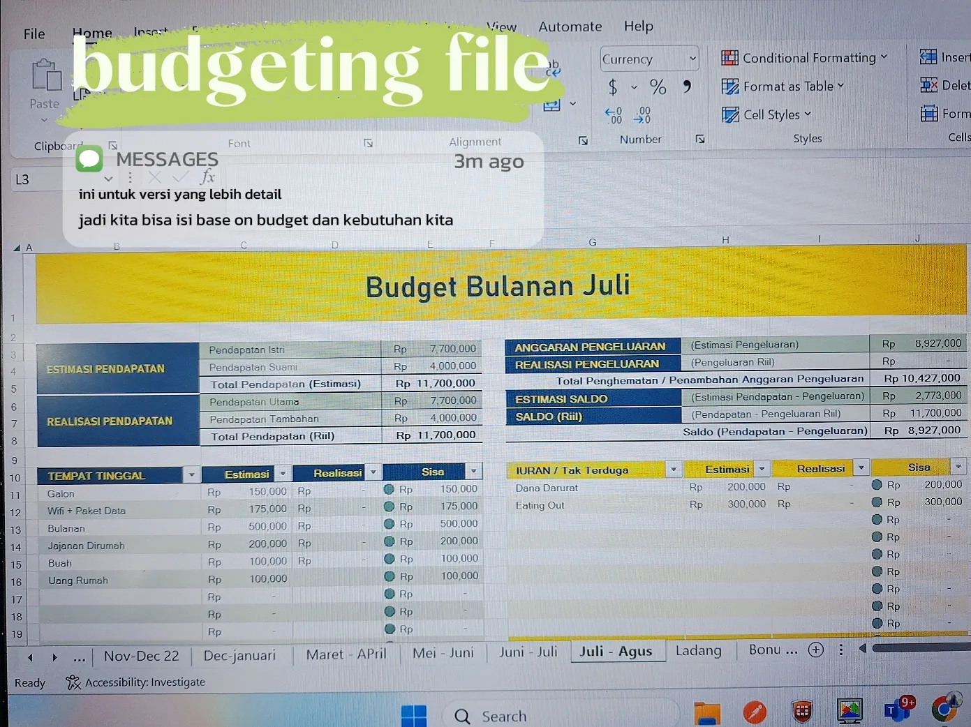 Template Budgeting Gratis - Pencarian Lemon8