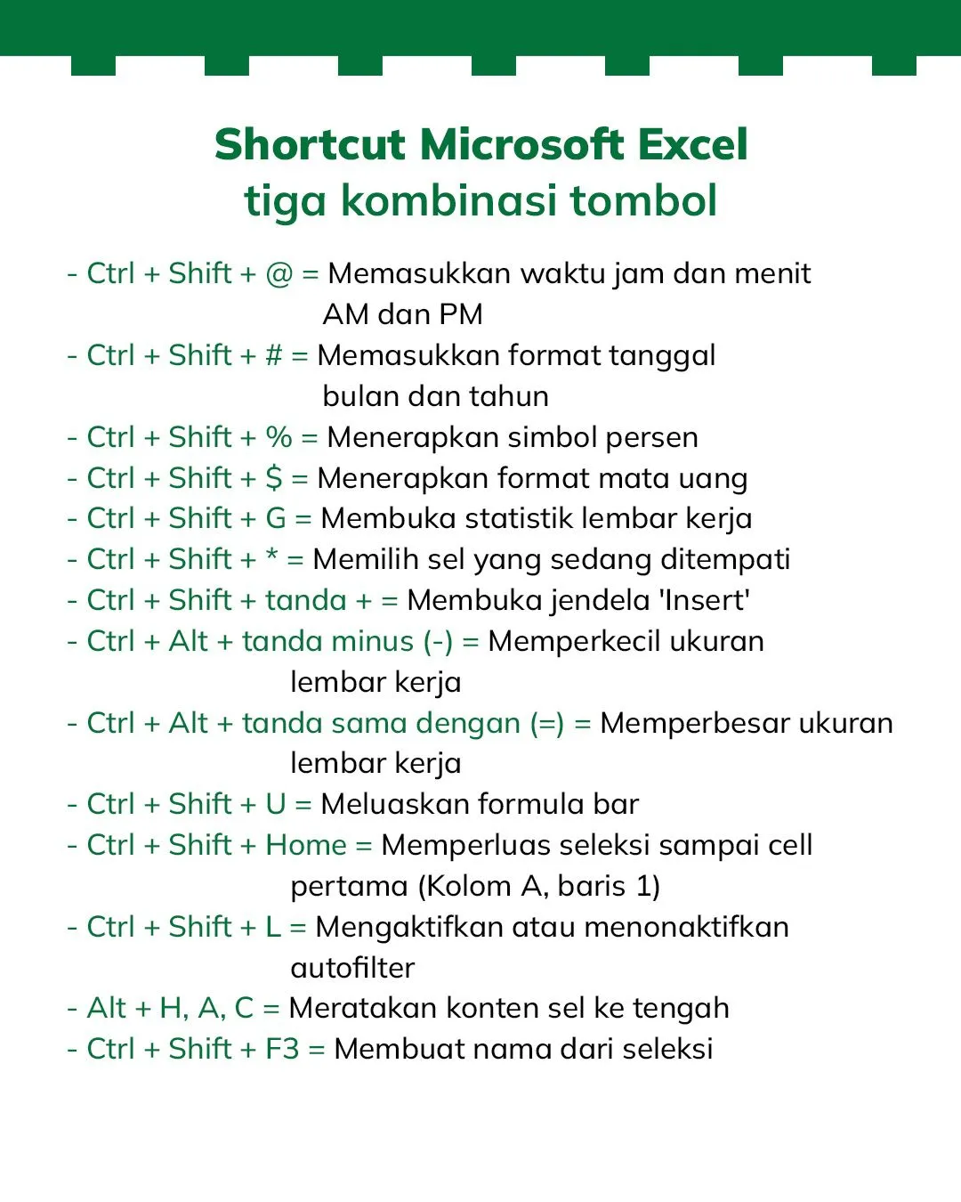 50 shortcut Microsoft Excel | Galeri diposting oleh Aureliaa | Lemon8