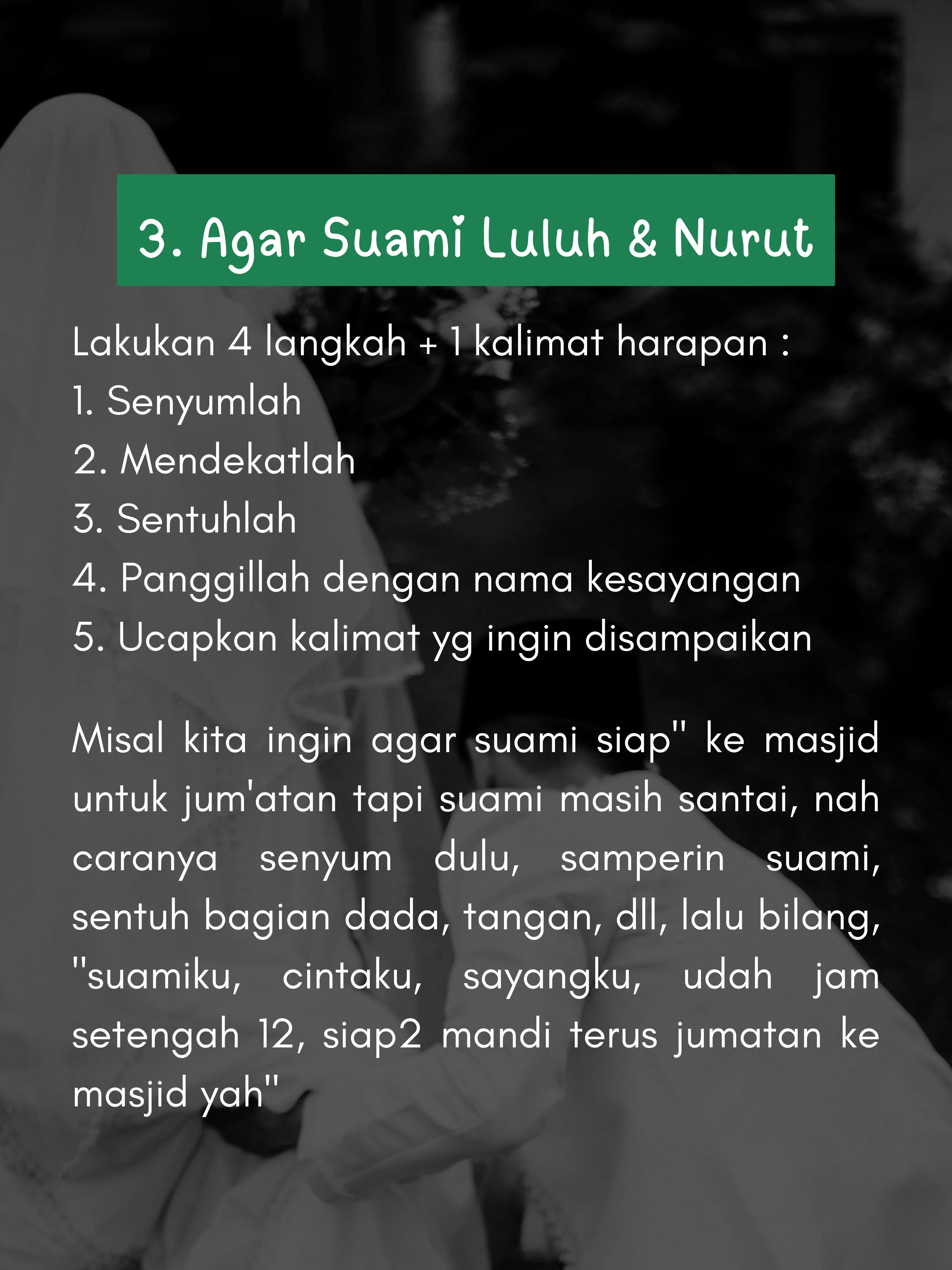 CARA MELULUHKAN HATI SUAMI‼️DIJAMIN MAKIN BUCIN💕 | Galeri diposting oleh Latifah Awaliah | Lemon8