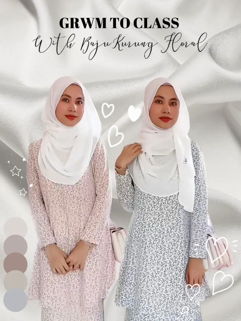 GRWM to class with baju kurung floral🌸 | Video diterbitkan oleh tyra ...