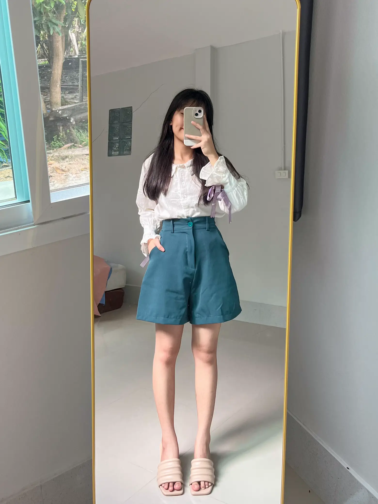 ootd 150cm | แมทช์เสื้อเชิ้ตกับกางเกงขาสั้น 🐢♡‧₊˚ | แกลเลอรีที่โพสต์โดย Boxofsher 🎀 151cm~! | Lemon8