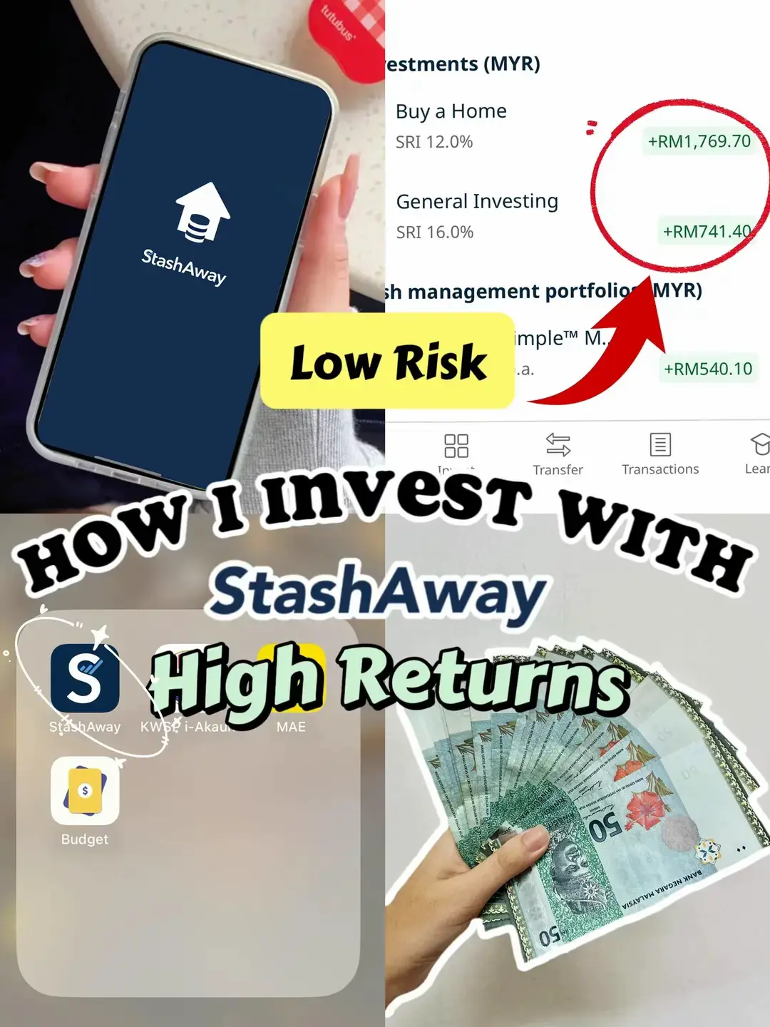 ‼️HOW I INVEST WITH STASHAWAY | LOW RISK‼️ | Galeri disiarkan oleh Itschichi | Lemon8