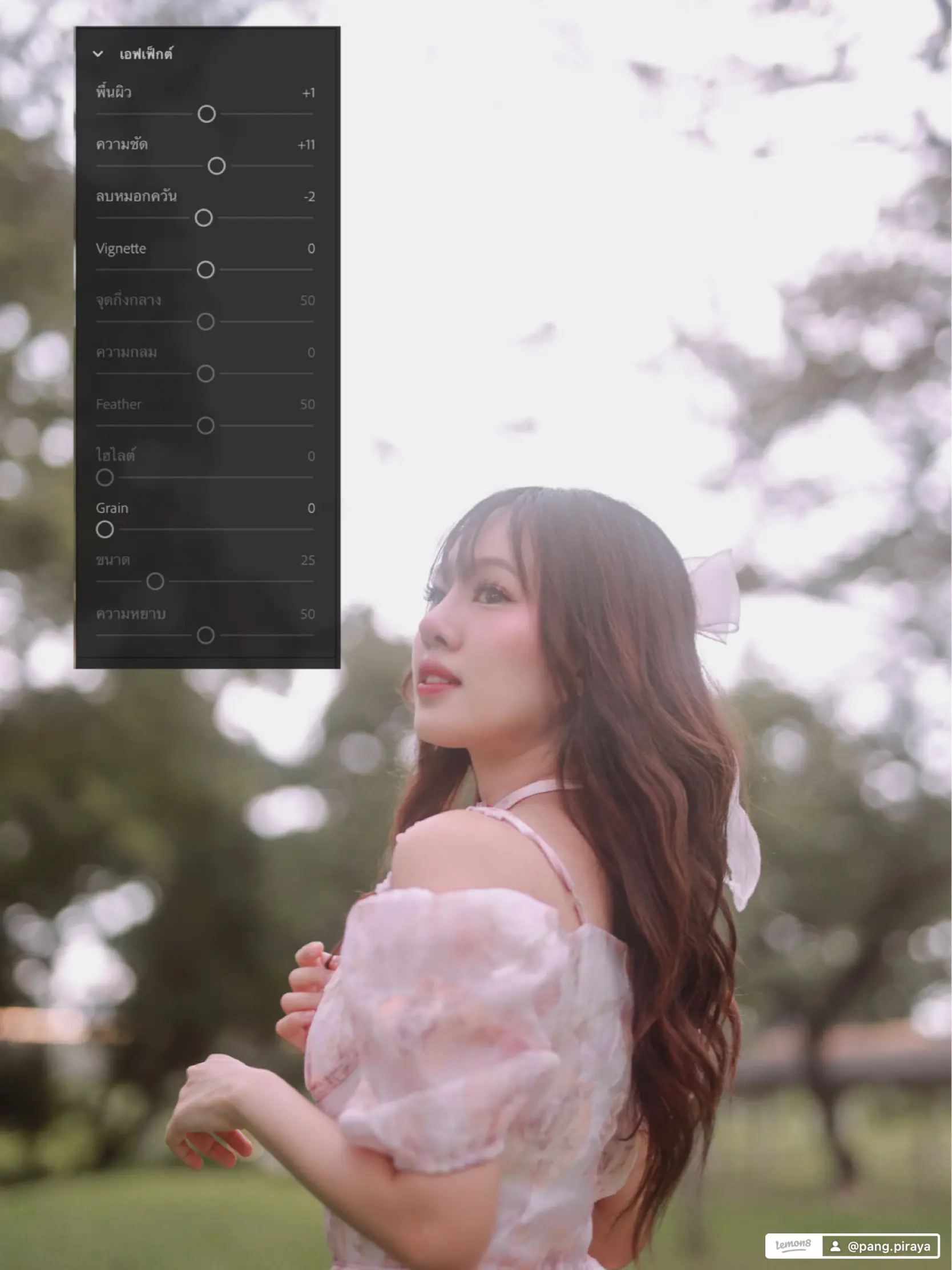 แจกโทนแต่งรูป Lightroom โทนชมพู ฟุ้งฝัน ! 🌸 | แกลเลอรีที่โพสต์โดย Pang Piraya | Lemon8