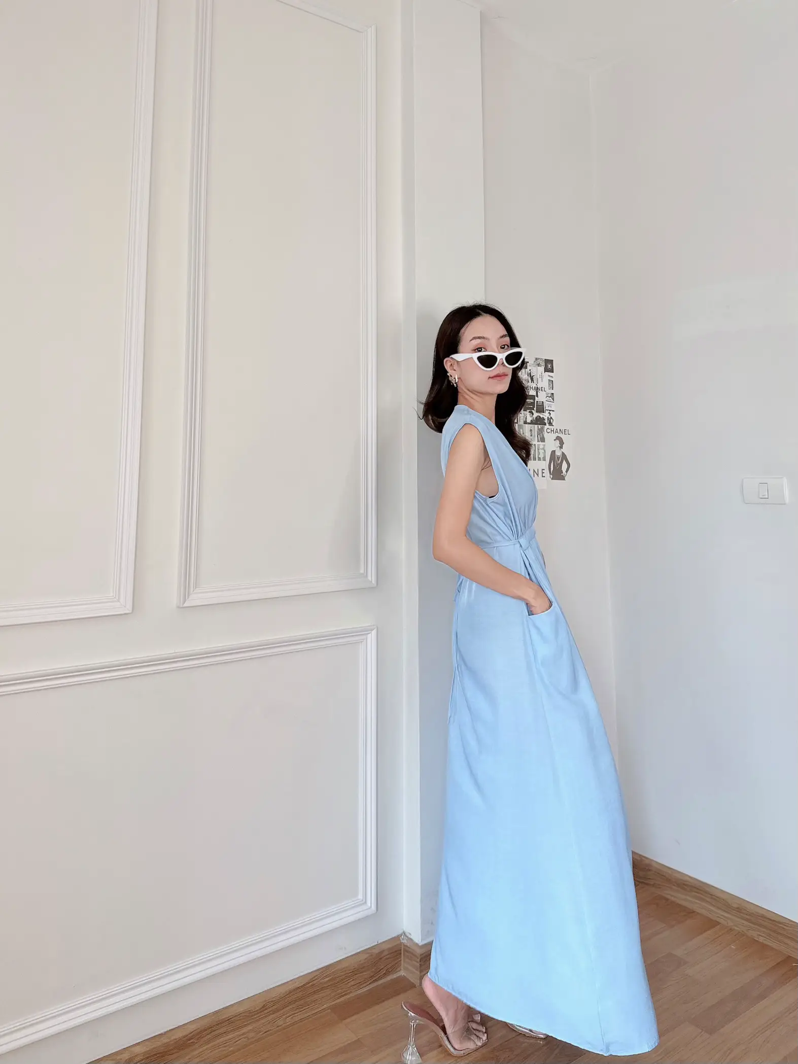 สูงแค่ 156 CM. ใส่เดรสยาวยังไงให้รอด🩵🩵 | แกลเลอรีที่โพสต์โดย Belle.ruld | Lemon8