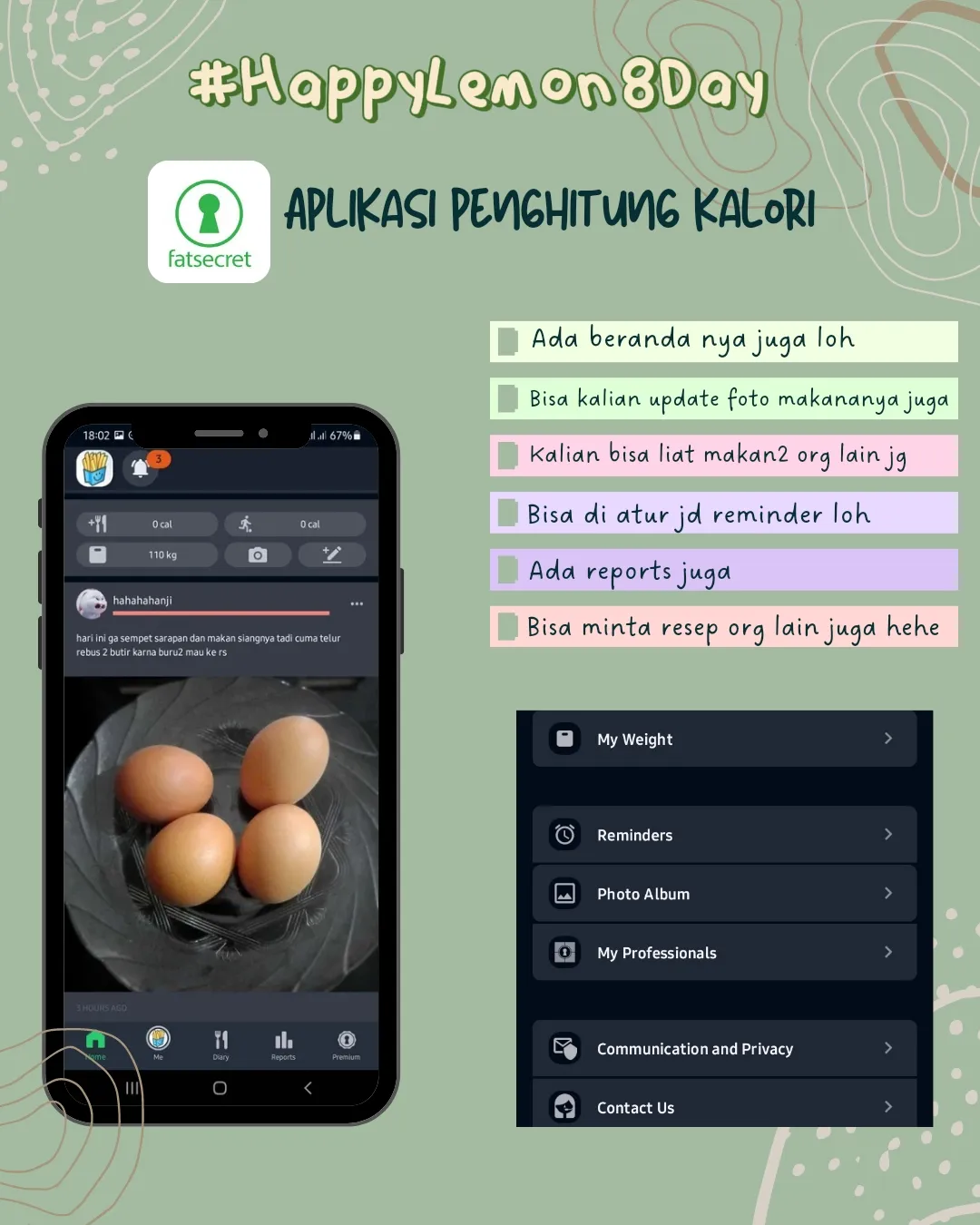 Aplikasi Penghitung Kalori | Galeri diposting oleh sasa | Lemon8