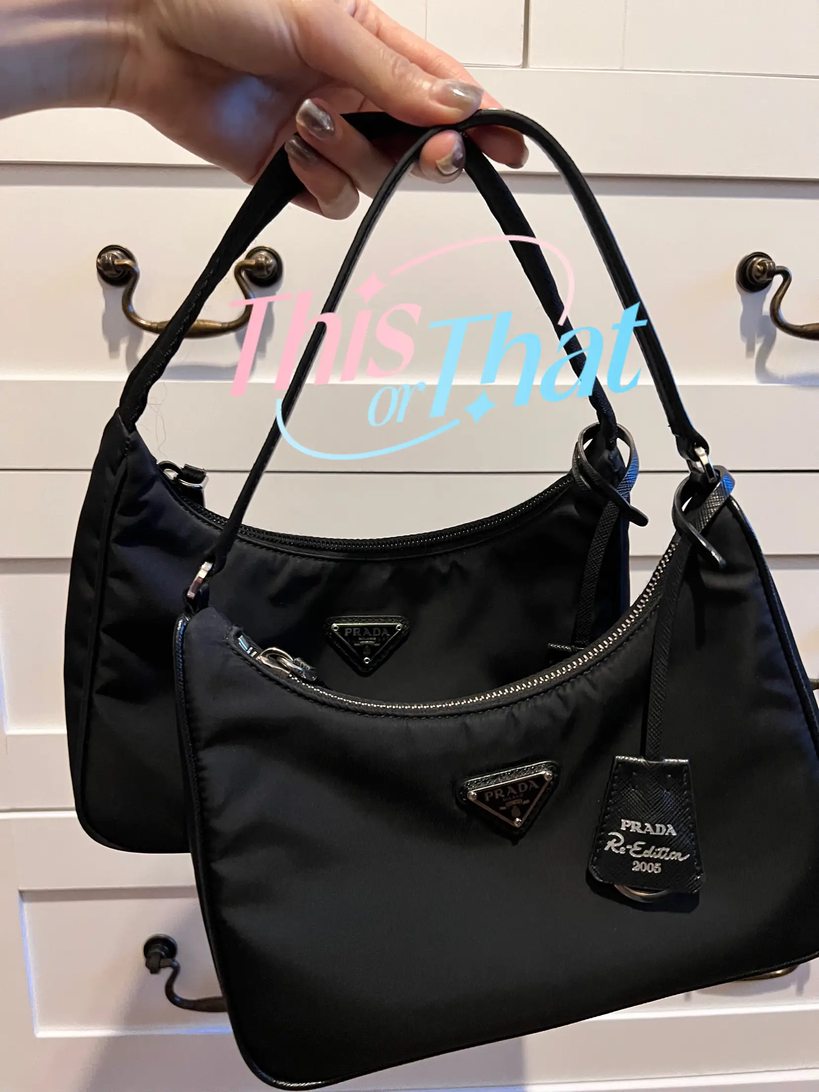 Prada Nylon Reedition 2000 VS 2005 🖤 หูผ้า VS หูหนัง👜 | แกลเลอรีที่โพสต์โดย Pthd_ | Lemon8