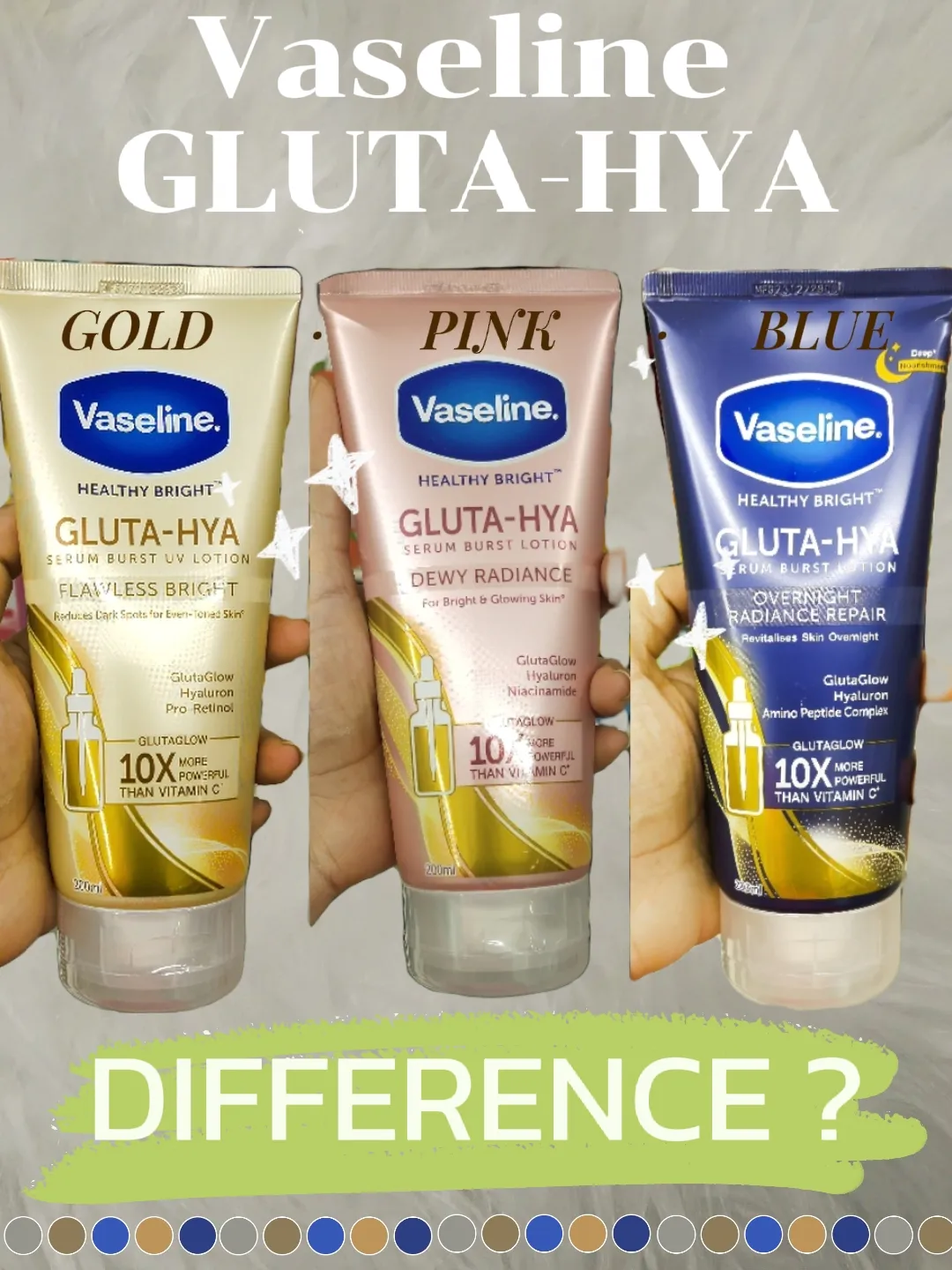 DIFFERENCE between Vaseline Gluta Hya?🤔 | Galeri disiarkan oleh Luna ...