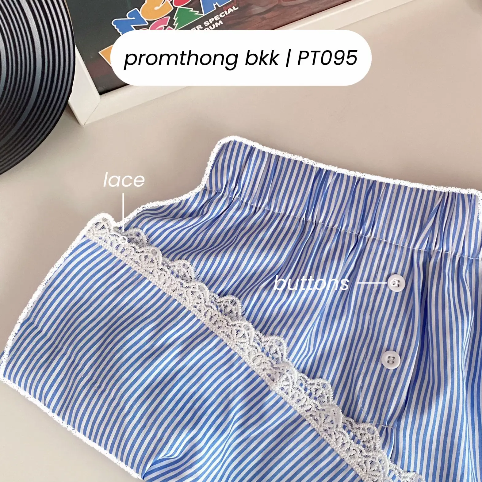 what’s in my closet? | เปิดกรุกางเกงลายทางสีฟ้า🥣🌤️🫧 | แกลเลอรีที่โพสต์โดย myminimoolin | Lemon8