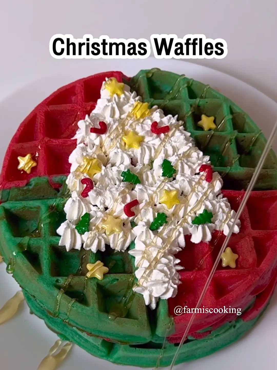 Christmas Waffles🎄🎅🏻 | วิดีโอที่เผยแพร่โดย farmiscooking | Lemon8