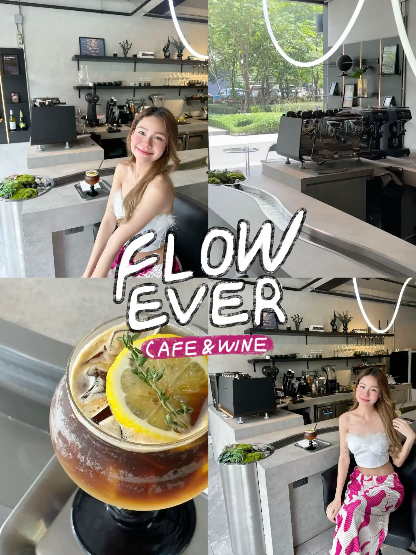 นั่งทำงานที่คาเฟ่สุดเกาหลีเกาใจ FlowEver Cafe & Wine ☕️🥂💫 | แกลเลอรีที่โพสต์โดย Bearbykim | Lemon8