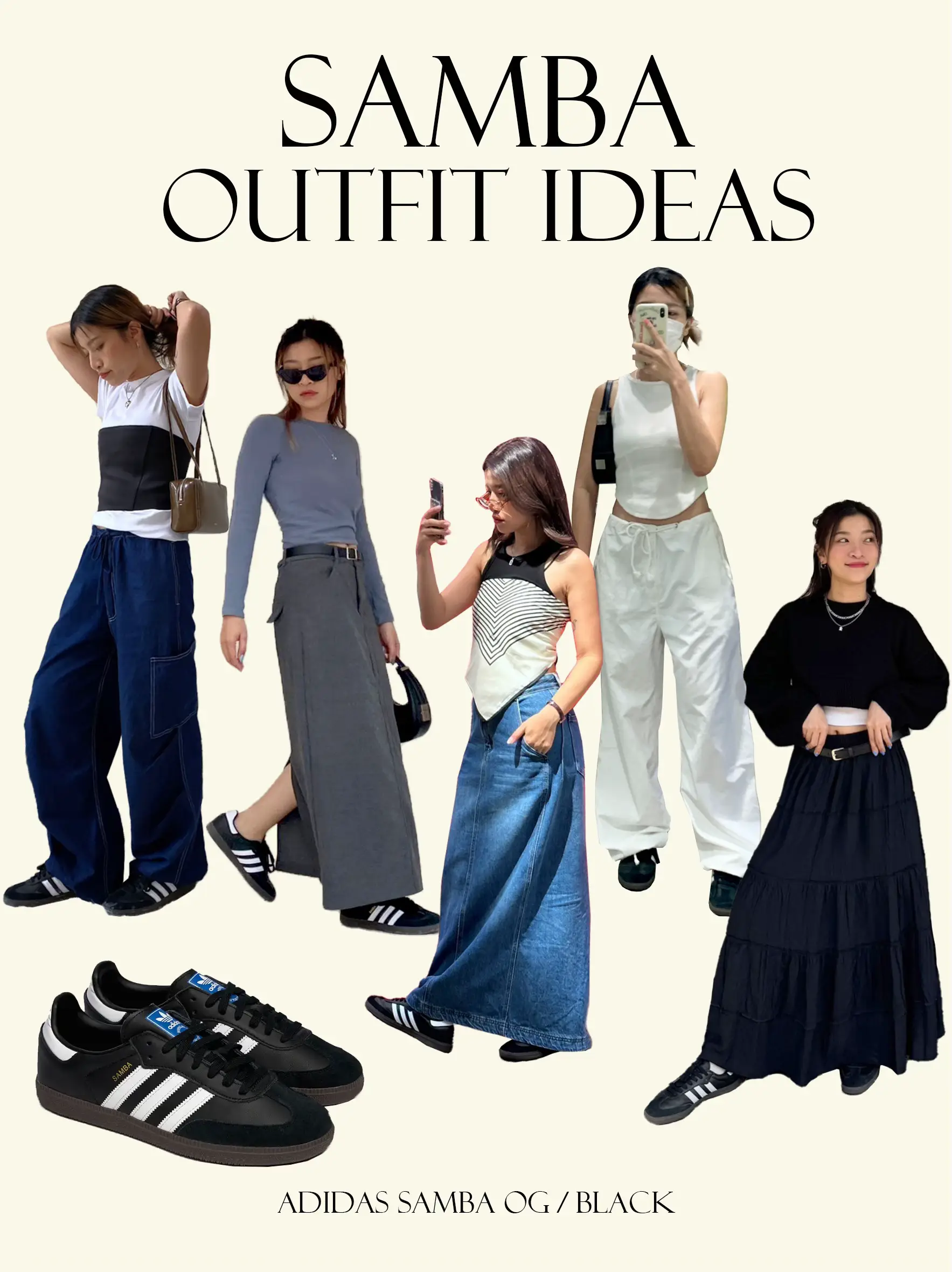 Samba Outfit Ideas👟Black Ver. แมตช์รองเท้าคู่โปรดรุ่นฮิต🖤 | แกลเลอรีที่ ...