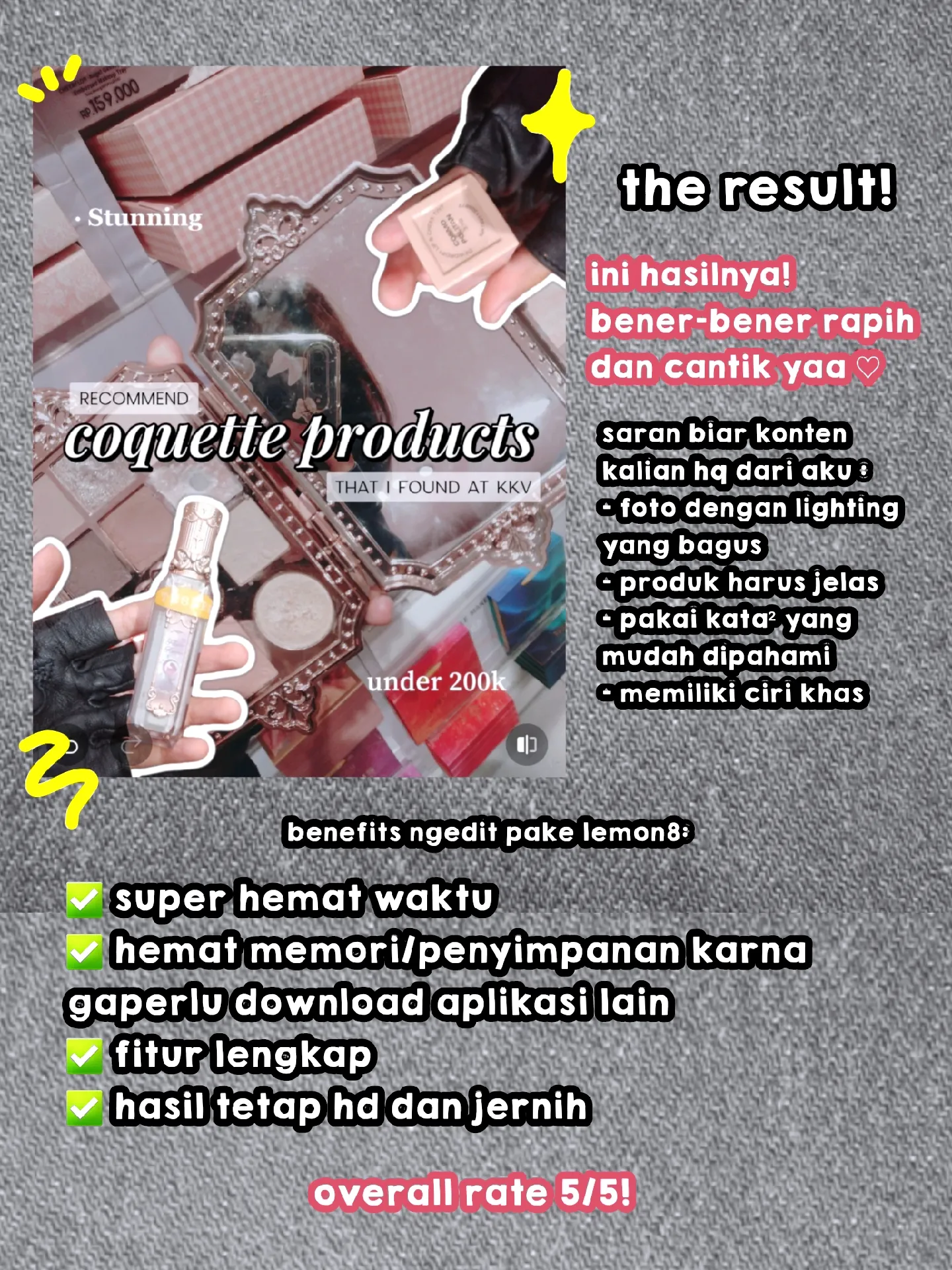 NGEDIT KONTEN CUMA 5 MENIT PAKAI LEMON8 🍋 | แกลเลอรีที่โพสต์โดย ﹕ 𔓕 acel ᠀ | Lemon8