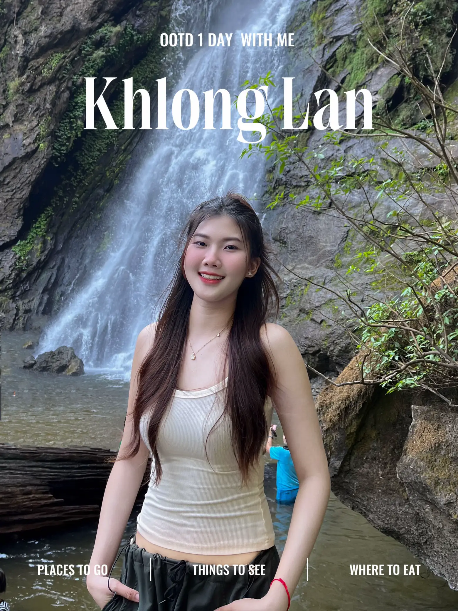 แต่งตัวไปเที่ยวน้ำตก Khlong Lan (ฉบับสาวจีน)🪵🍃🌳 | แกลเลอรีที่โพสต์โดย Jrt_orange🍊 | Lemon8