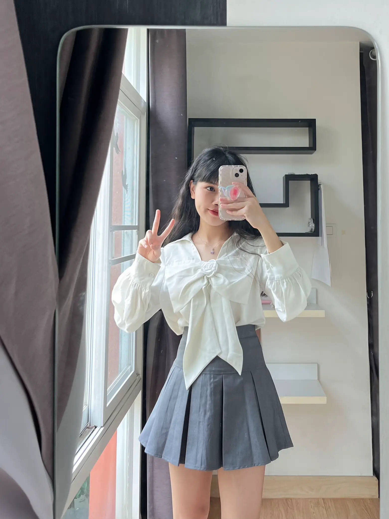 OOTD 150cm ︎Mix&match เสื้อเชิ้ตแขนพองคอโบว์ยักษ์🧈 𓐇 𓏸𓏸 | แกลเลอรีที่โพสต์โดย Boxofsher🎀151cm ...