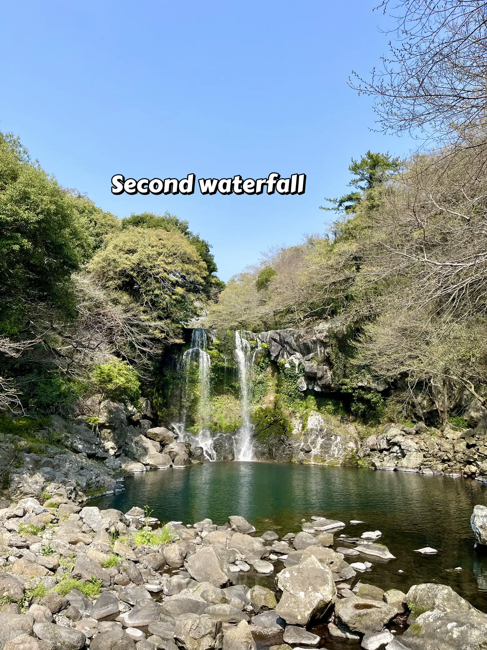 The THREE waterfalls at Cheonjeyeon Waterfall! | Gallery posted by OurBTOhome 🏡 | Lemon8
