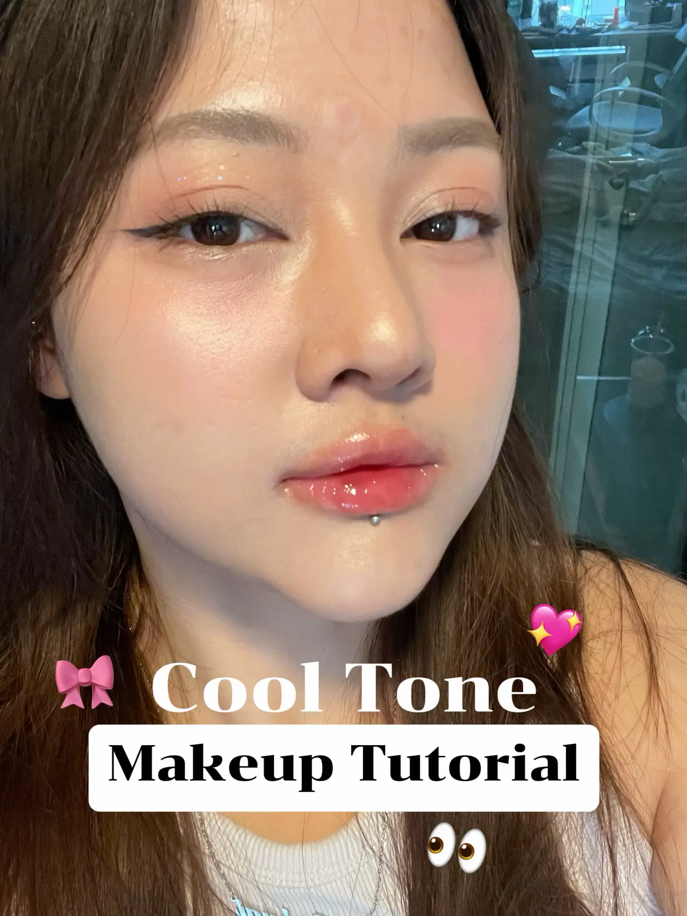 Cool tone 🎀👀 makeup tutorial
