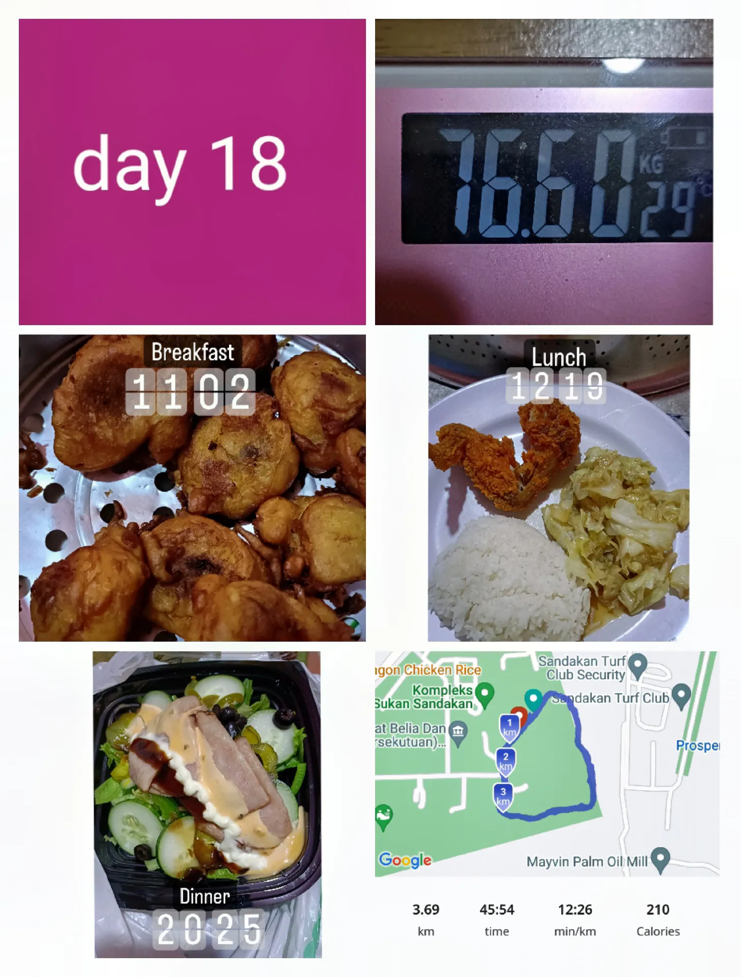 Day 18 : Total 1025kcal. (04.08.23) | Galeri disiarkan oleh jira | Lemon8