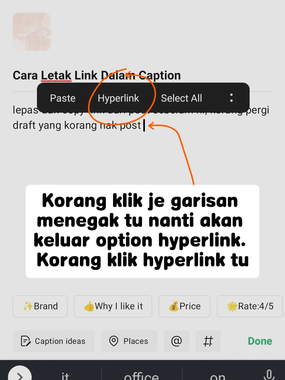 Cara Letak Link Dalam Caption | Galeri disiarkan oleh Somey | Lemon8