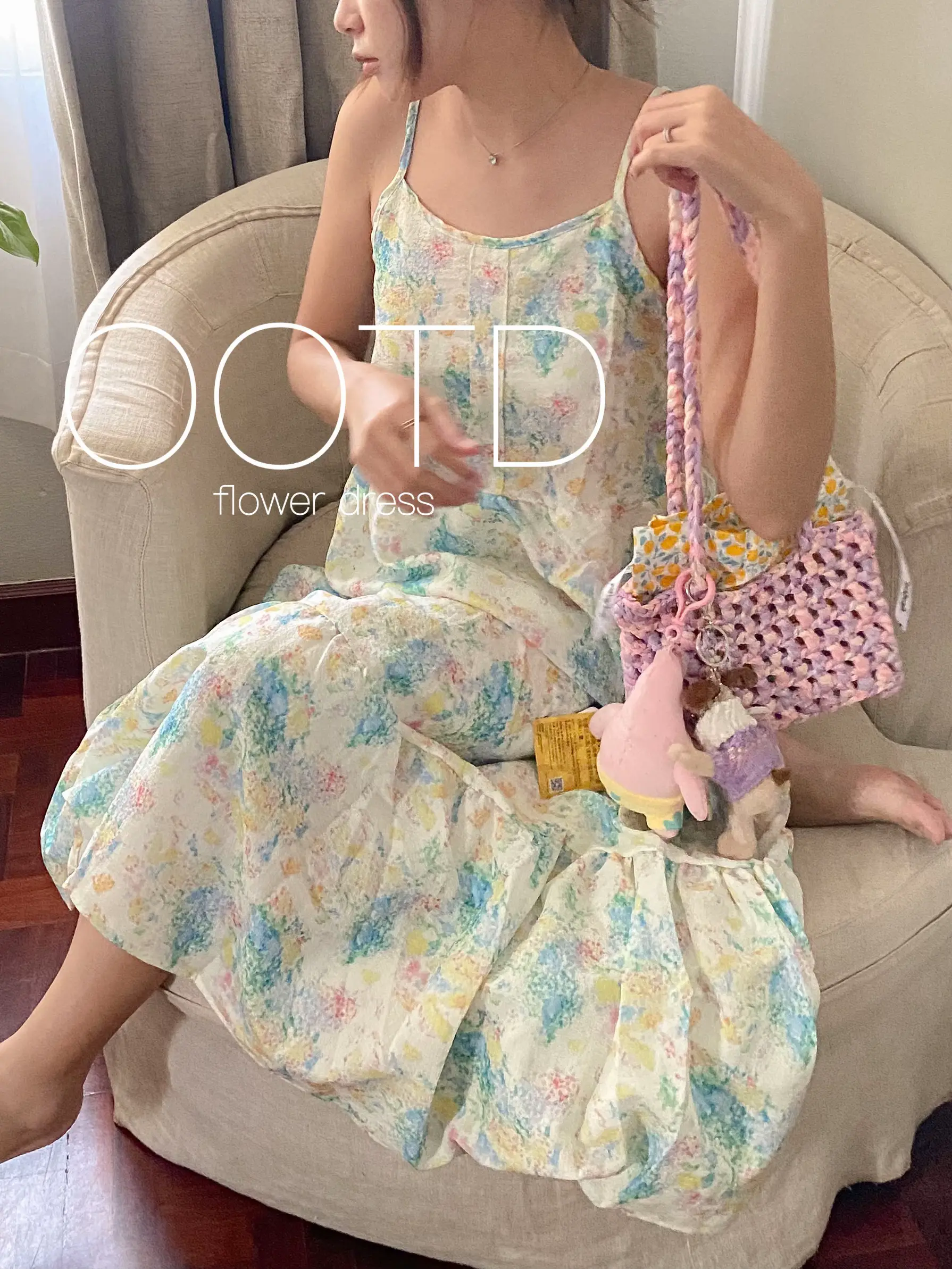 OOTD flower dress 💐 หน้าหนาวดอกไม้ | แกลเลอรีที่โพสต์โดย ε nessei ♡’ | Lemon8