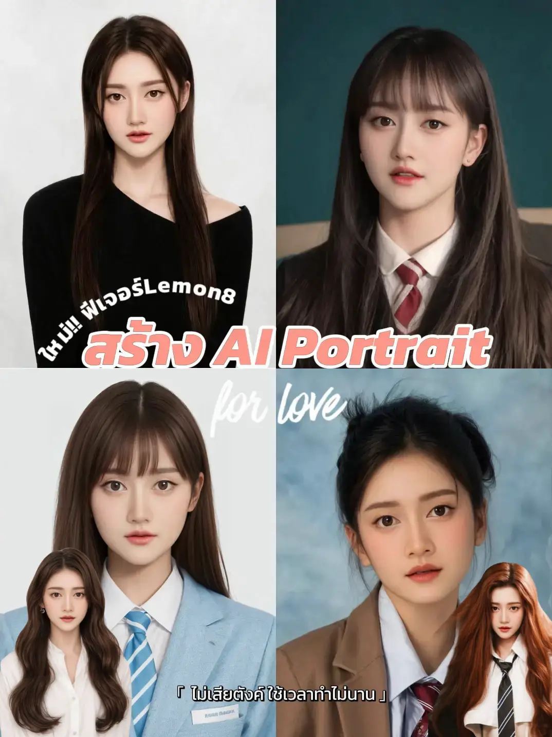 Lemon8🍋 ออกฟีเจอร์ใหม่!! AI Portrait มาลองเล่นกันน😍 | แกลเลอรีที่โพสต์โดย Janenyrubyjane | Lemon8