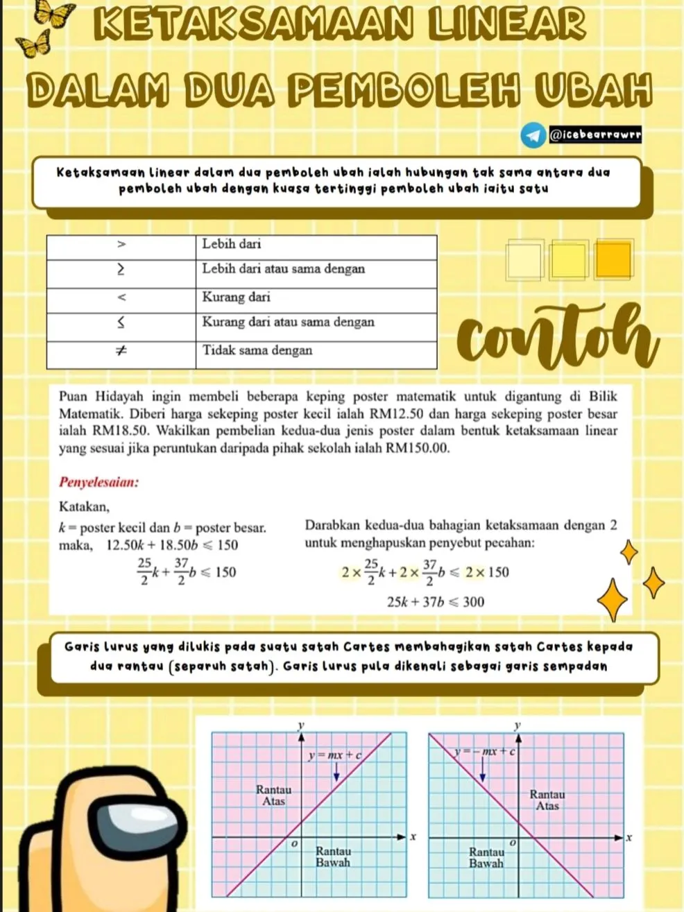 KETAKSAMAAN LINEAR DLM 2 PEMBOLEH UBAH | Galeri disiarkan oleh _.meshalxnx._ | Lemon8