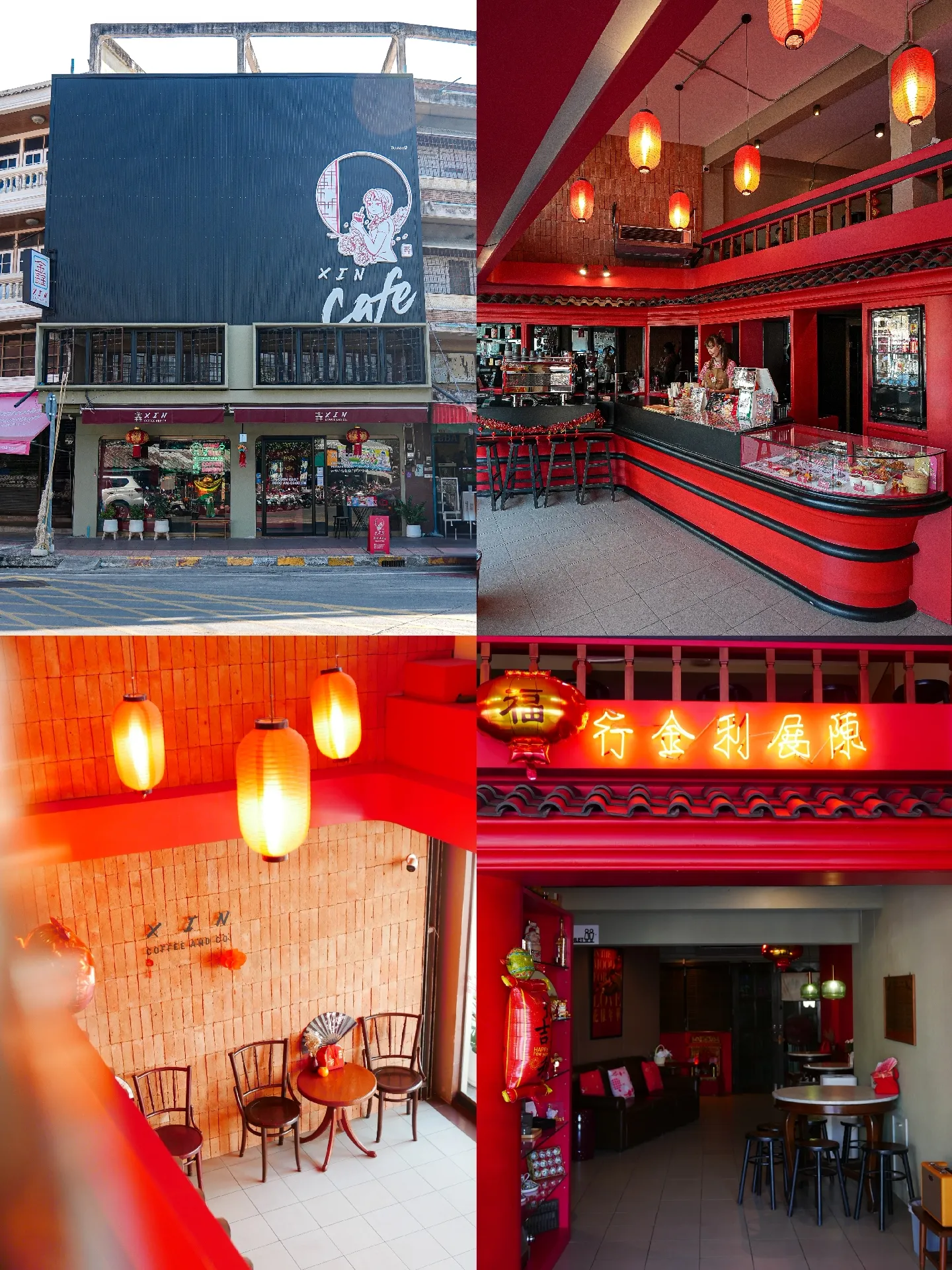 XIN COFFEE AND CO. คาเฟ่สไตล์จีนโมเดิร์นสีแดงโดดเด่น พัทยา | แกลเลอรีที่โพสต์โดย Rattomarty | Lemon8