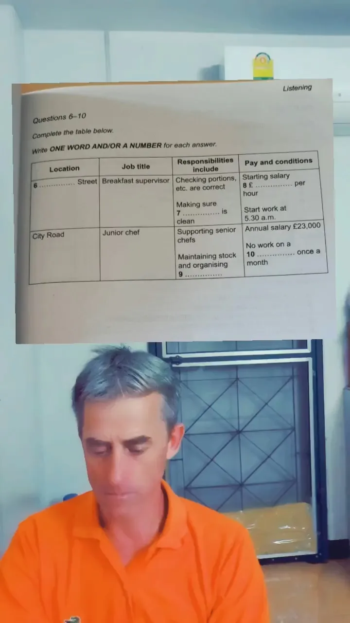 IELTS Listening part 1 Q 6 - 10 video 2 of 5 | Video published by IELTS Martin | Lemon8