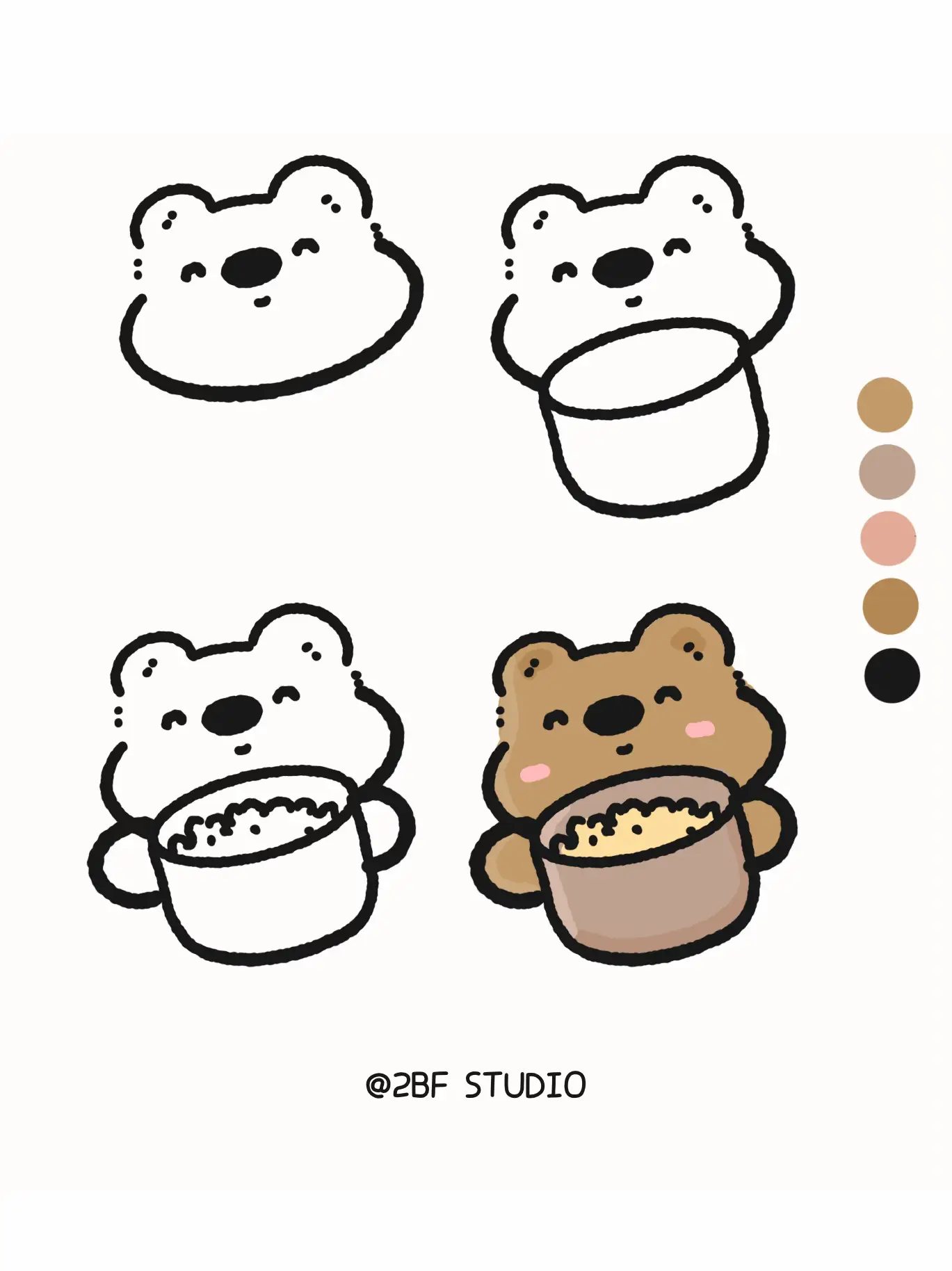 🧸พาวาดน้องหมีน่ารักง่ายๆ💗💗 | แกลเลอรีที่โพสต์โดย 2BF STUDIO | Lemon8