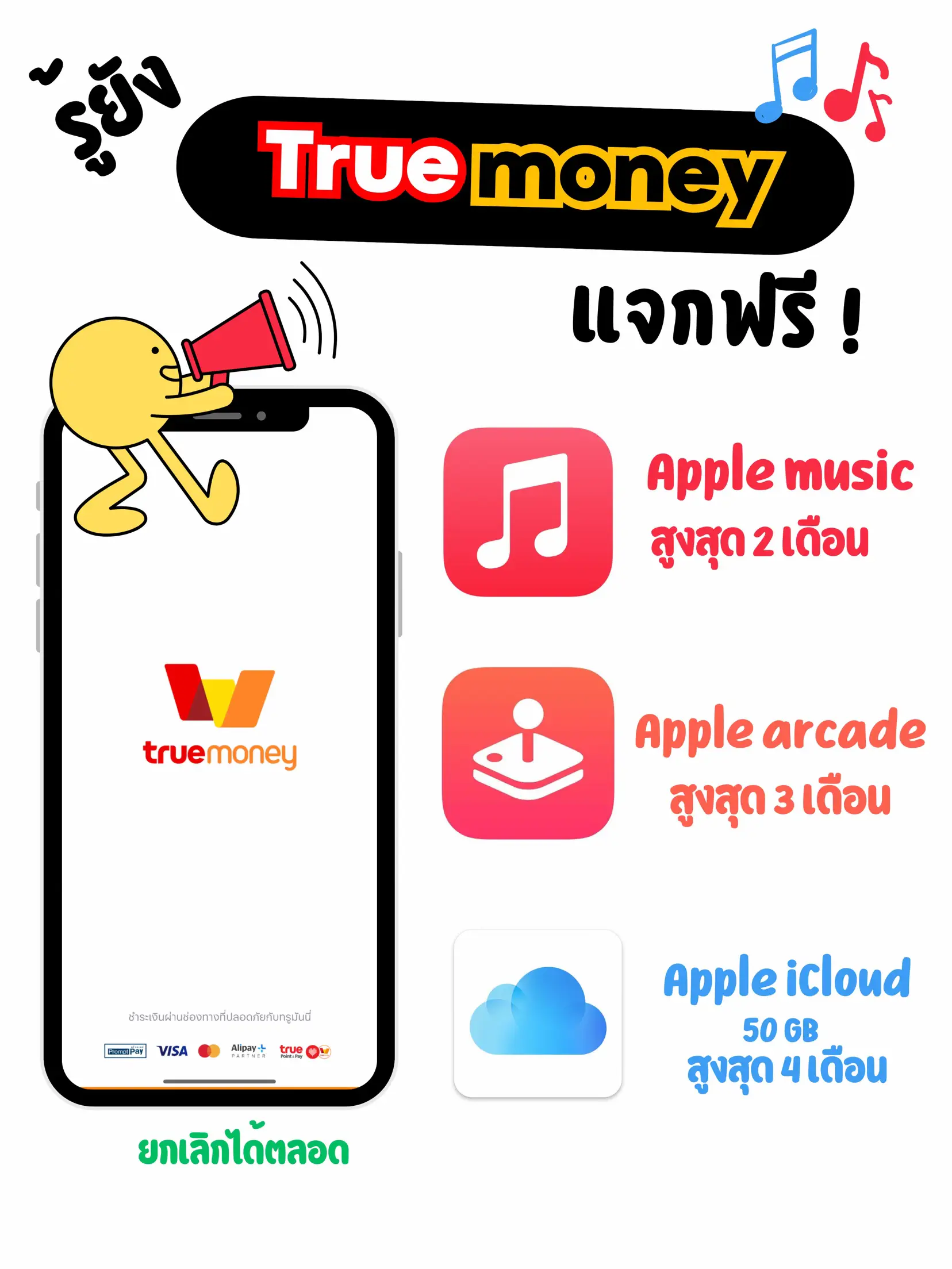 📍รู้ยัง Truemoney แจก Apple music 2 เดือน!! | แกลเลอรีที่โพสต์โดย GoldenDev 🦮 | Lemon8