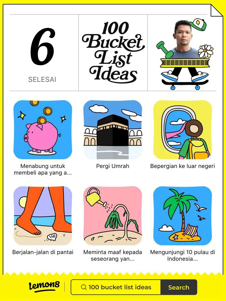 Yuk, cek 100 ide bucket list! | Galeri diposting oleh عَبِيدْزَار خَل | Lemon8