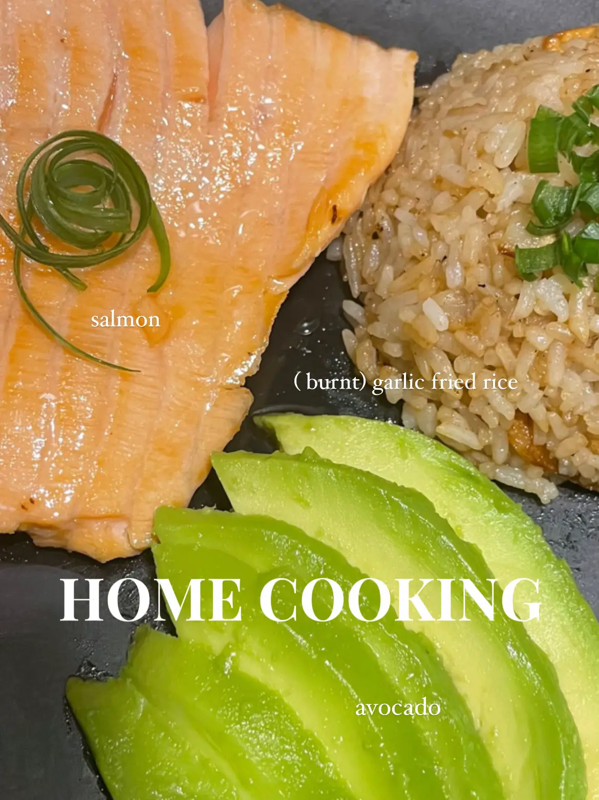 *home cooking menu | ข้าวผัดกระเทียม&แซลมอน🥑🧄 | แกลเลอรีที่โพสต์โดย ...