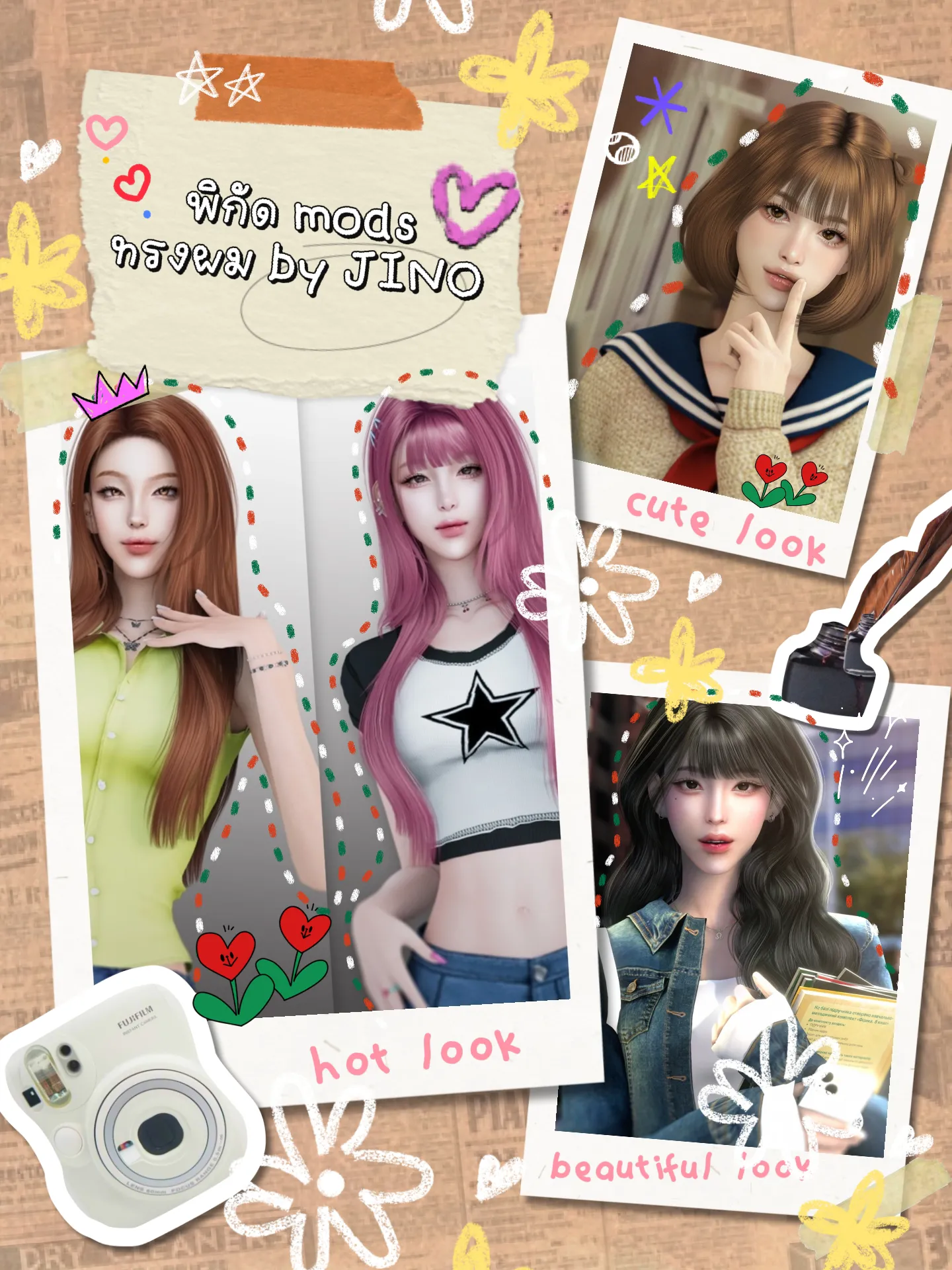 แจกพิกัด ทรงผม by JINO | mods The Sim4 💕 | แกลเลอรีที่โพสต์โดย ใบแฮ 💖🌈 ...