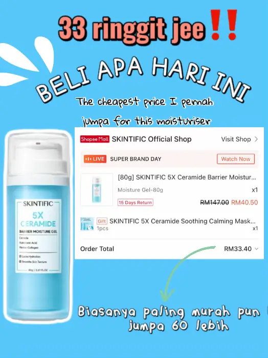 Tak pernah pernah moisturiser ni harga 30 lebih🫣 | Galeri disiarkan oleh Ze ty | Lemon8