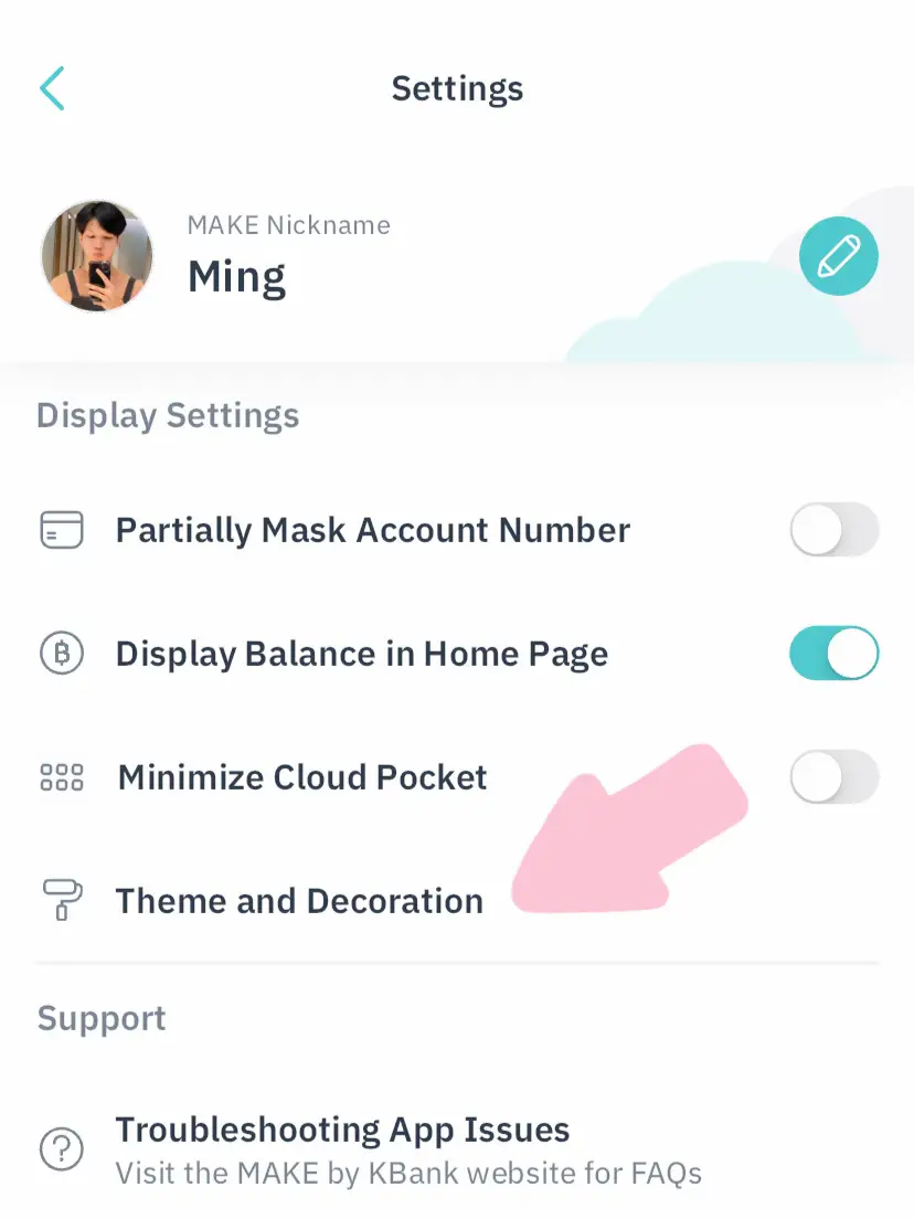 ☁️ธีมใหม่น้องเมคสุดน่ารัก Make by Kbank | แกลเลอรีที่โพสต์โดย Ming Mhew | Lemon8