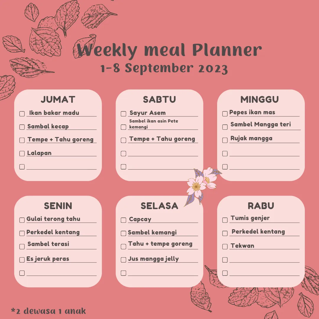 mealplan Mingguan (menu rumahan) | Galeri diposting oleh Bunda ...