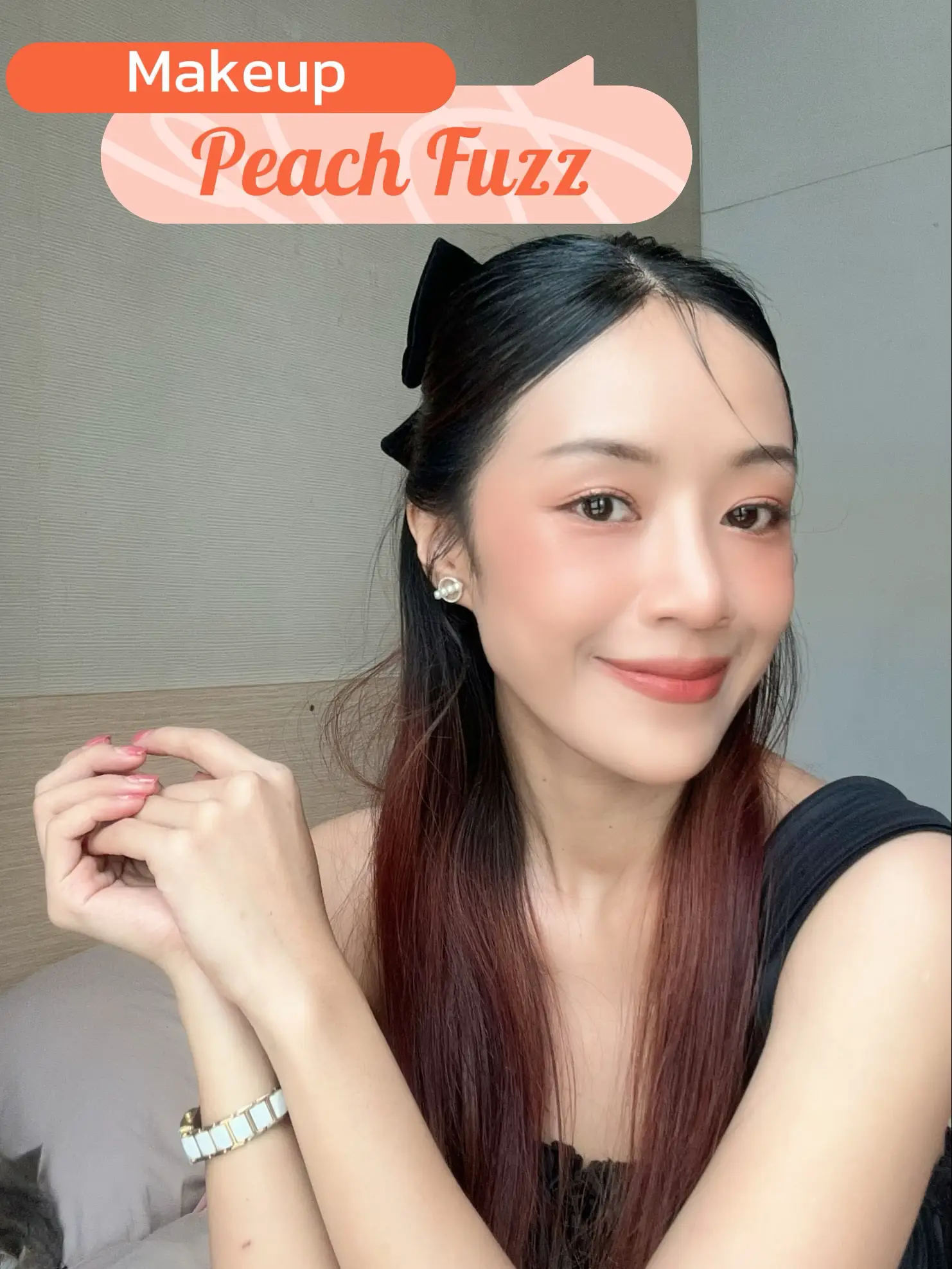 🍑 มาแต่งลุค Peach Fuzz สีประจำ 2024 กันค่ะ 🍑 | วิดีโอที่เผยแพร่โดย นอนอ นิสหน่อย | Lemon8